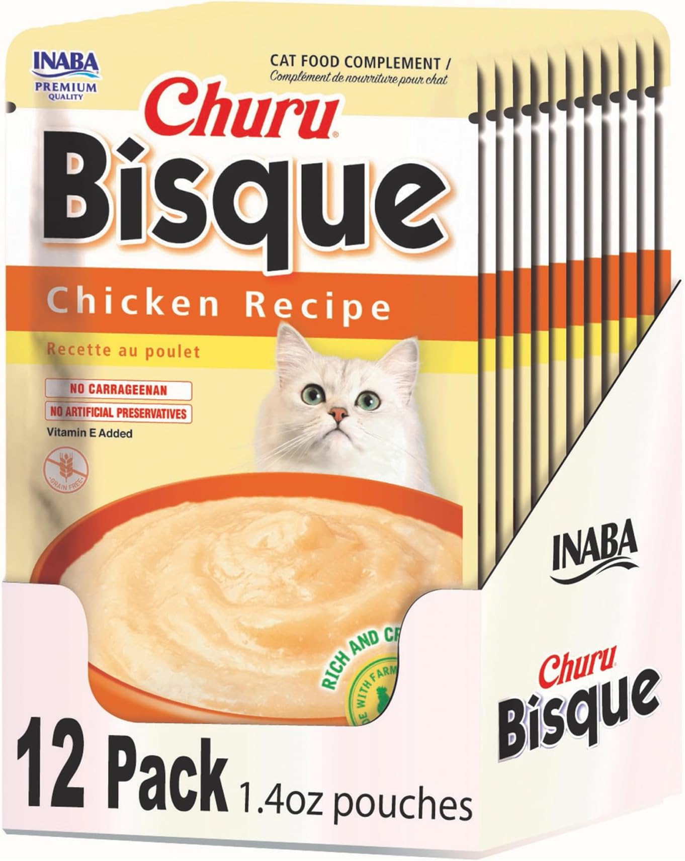 INABA Churu Bisque for Cats, Creamy Lickable Purée Side Dish with ...