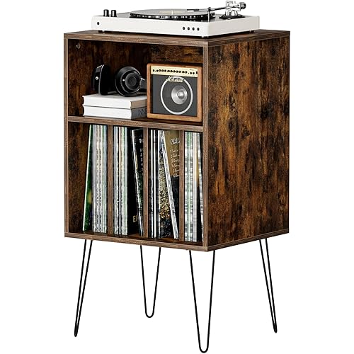 Amazon.com: NUMENN Record Player Stand, Vinyl Record Storage Table with ...