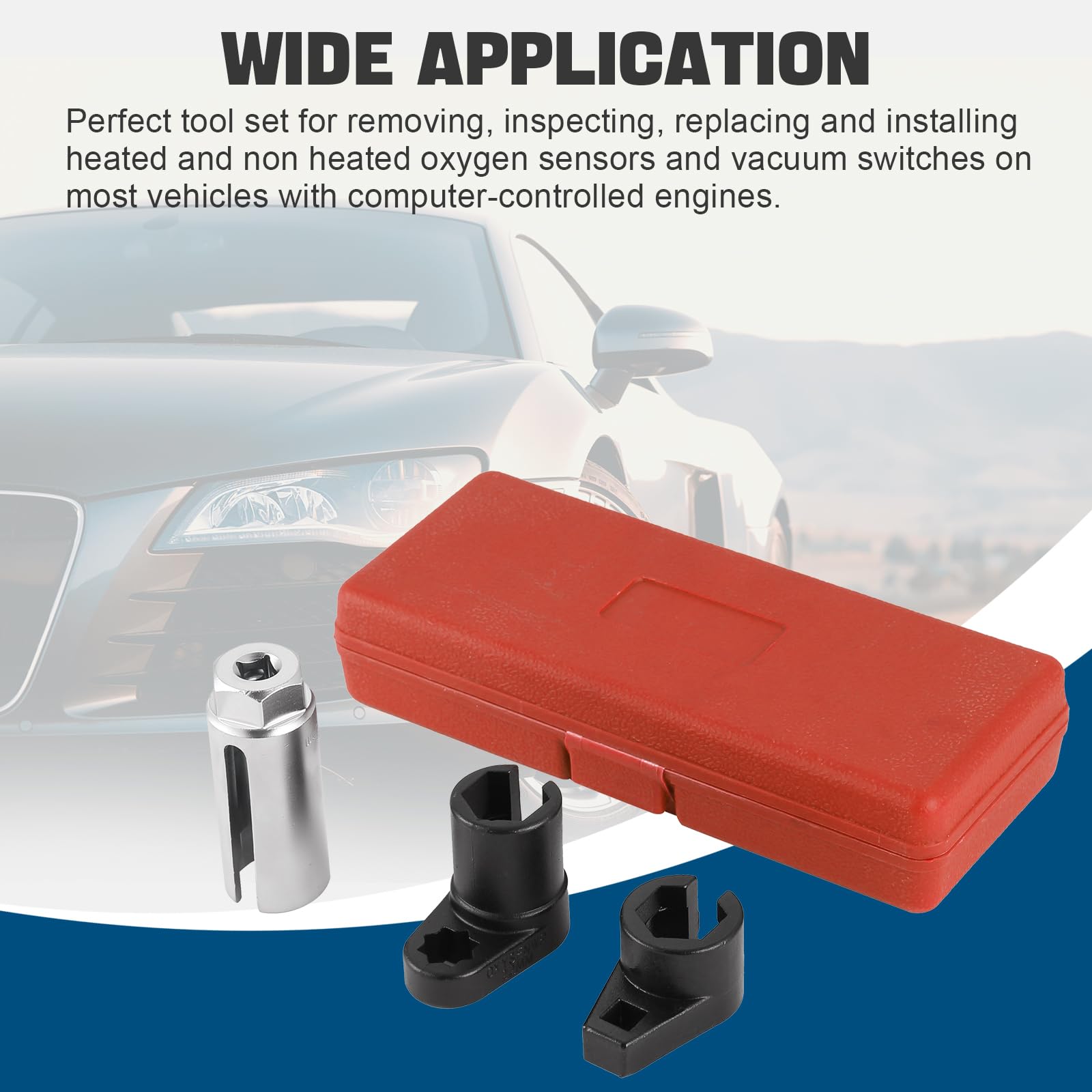 Snapklik.com : 3PCS Oxygen Sensor Socket Set Universal 3/8-inch Drive ...