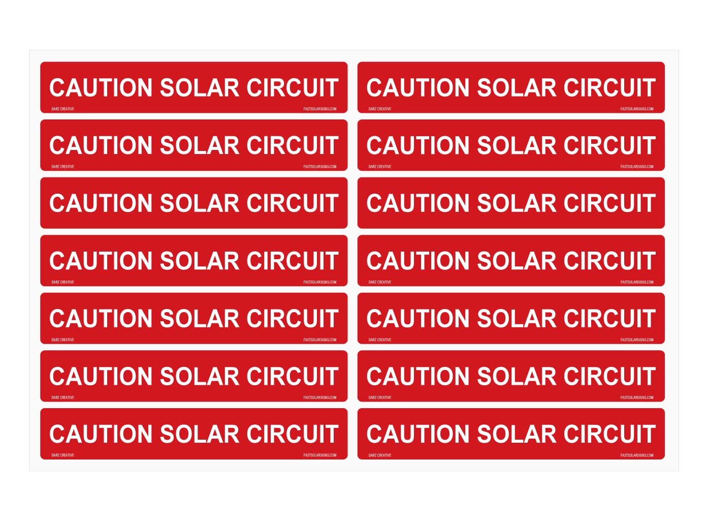 Amazon.com: Pack of 14 | Caution Solar Circuit Stickers | Decals ...