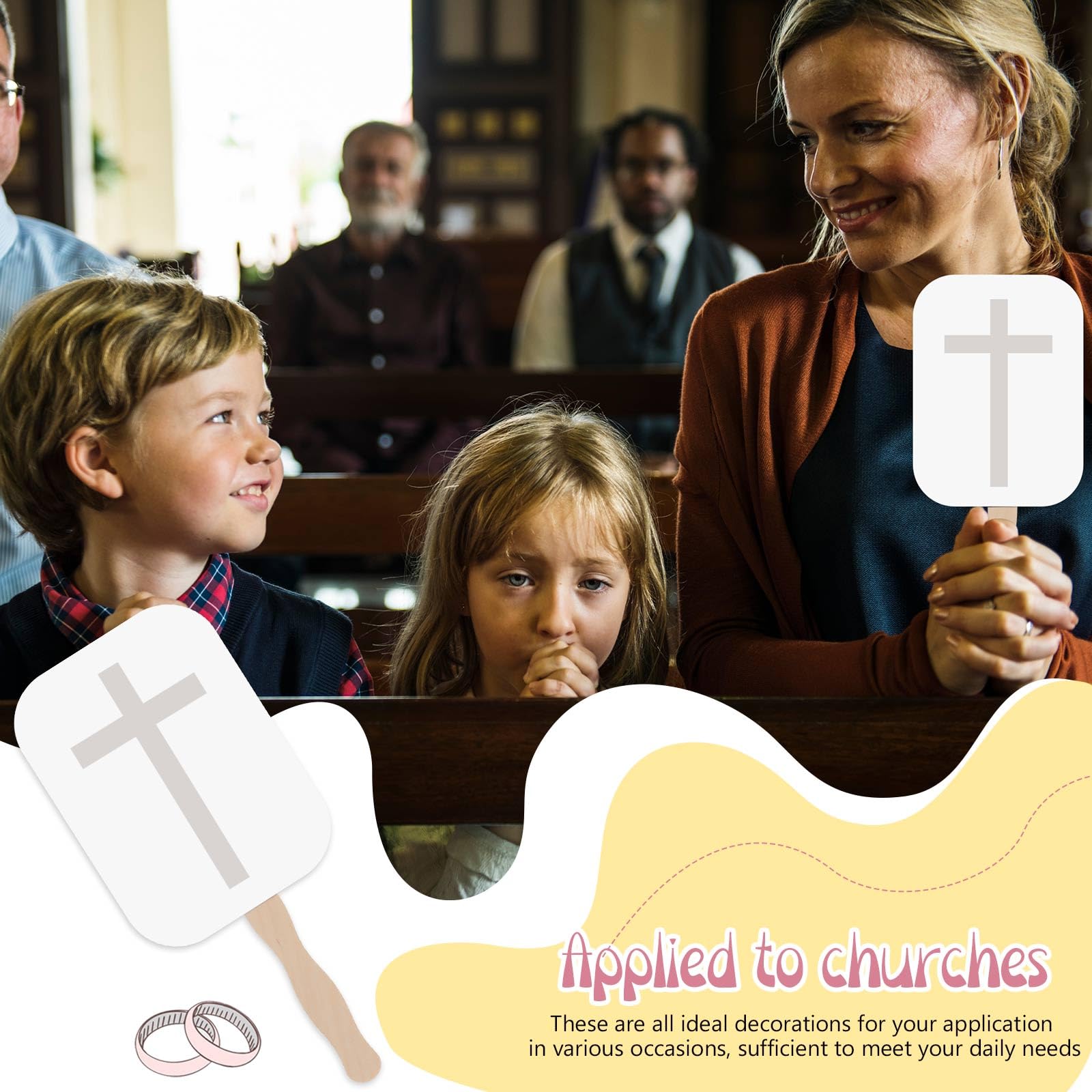 Snapklik.com : TaoBary 50 Pieces DIY Paper Church Fans Handheld Set Fan ...