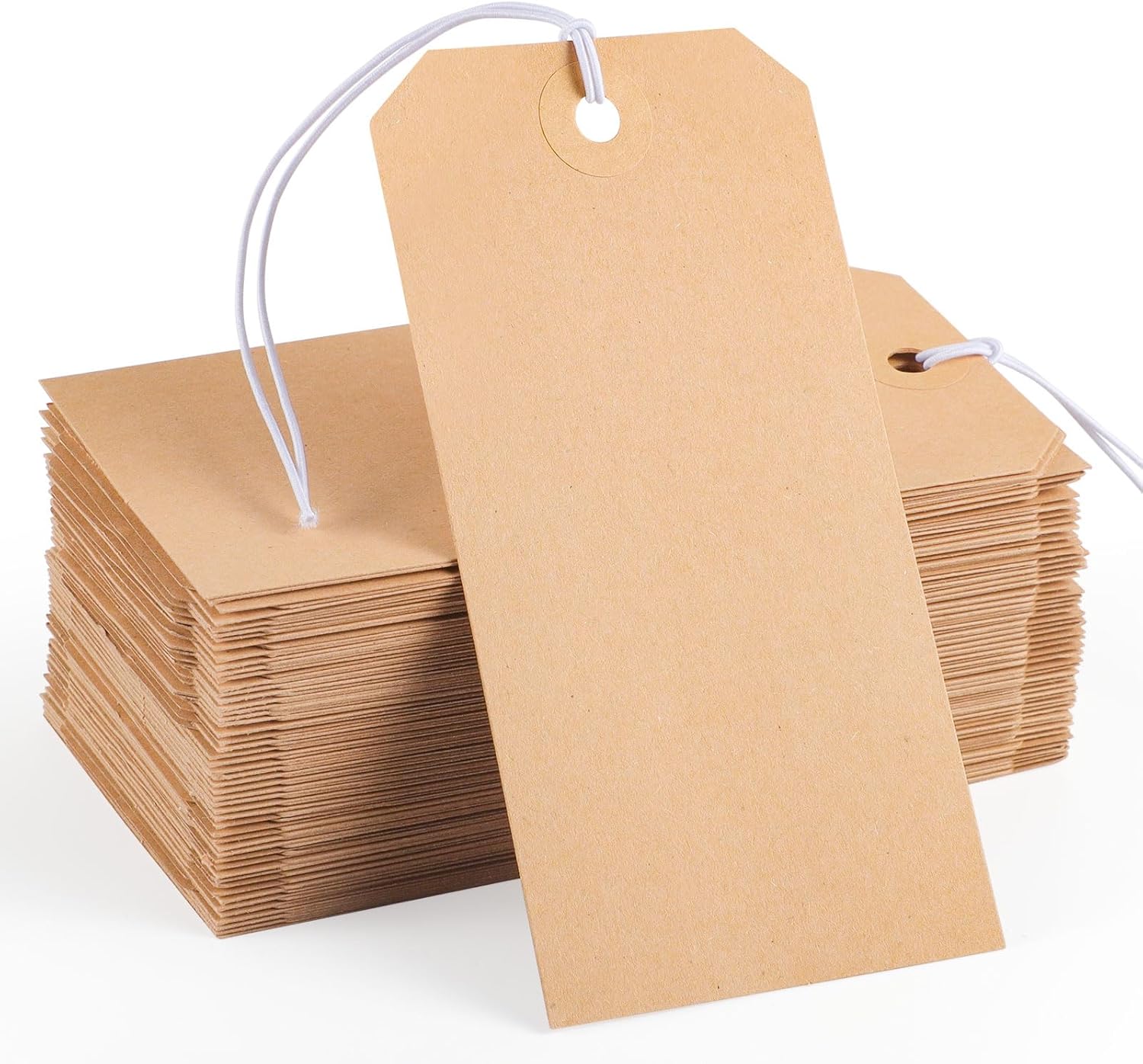 Amazon.com : 100pcs Brown Paper Shipping Tags with Elastic Rope Large ...