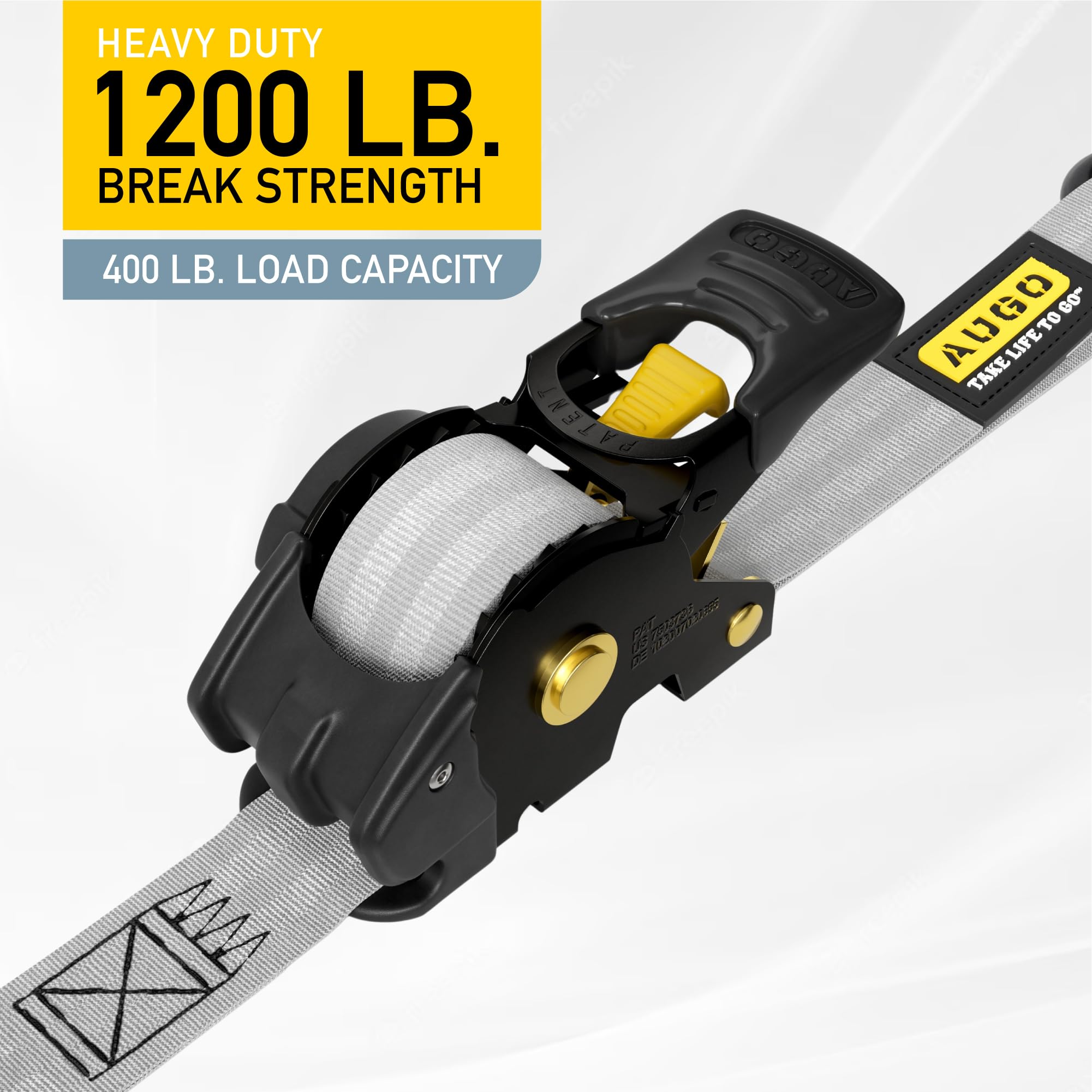 Snapklik.com : AUGO Retractable Ratchet Straps 2 Heavy Duty Ratchet ...