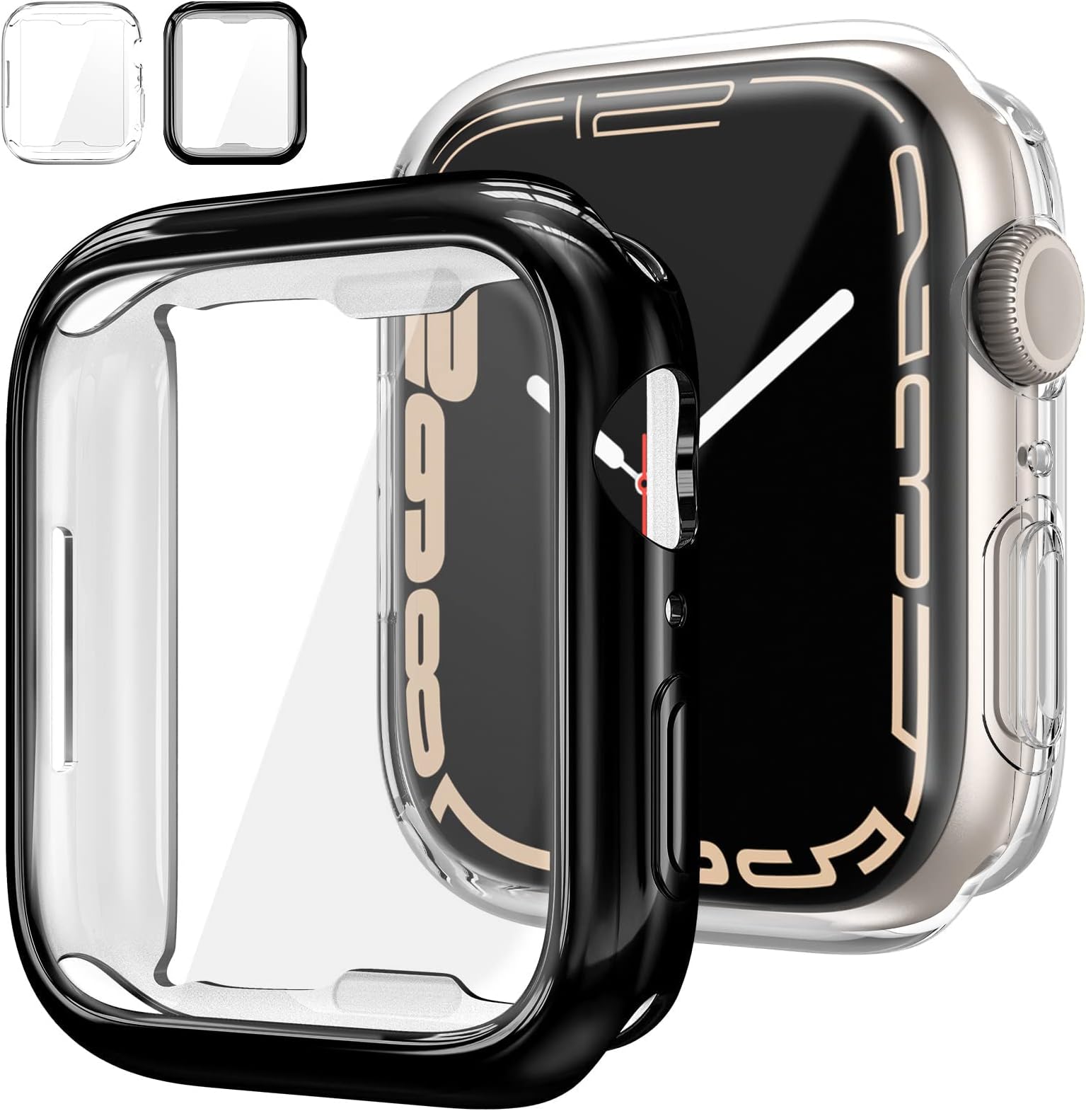 JESWO 2 Piezas Funda Protector Apple Watch Series 7/8/9 45mm, Apple ...