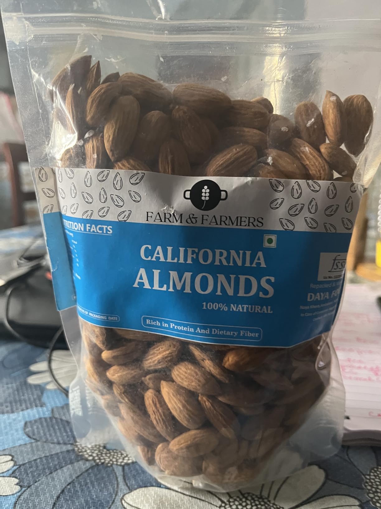 Farm & Farmers Premium California Almonds - Natural Raw Badam Rich in ...