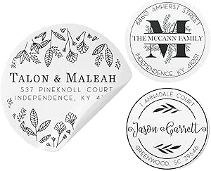 Amazon.com : Round Address Labels Return Address Labels White Custom ...
