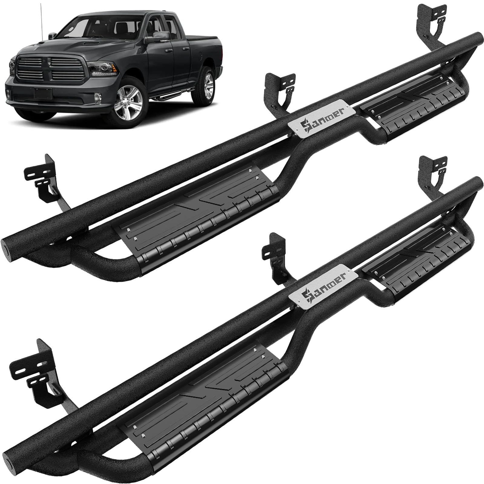 Amazon.com: Sanooer 6-Inch Running Boards for 2009-2018 Dodge Ram 1500 ...
