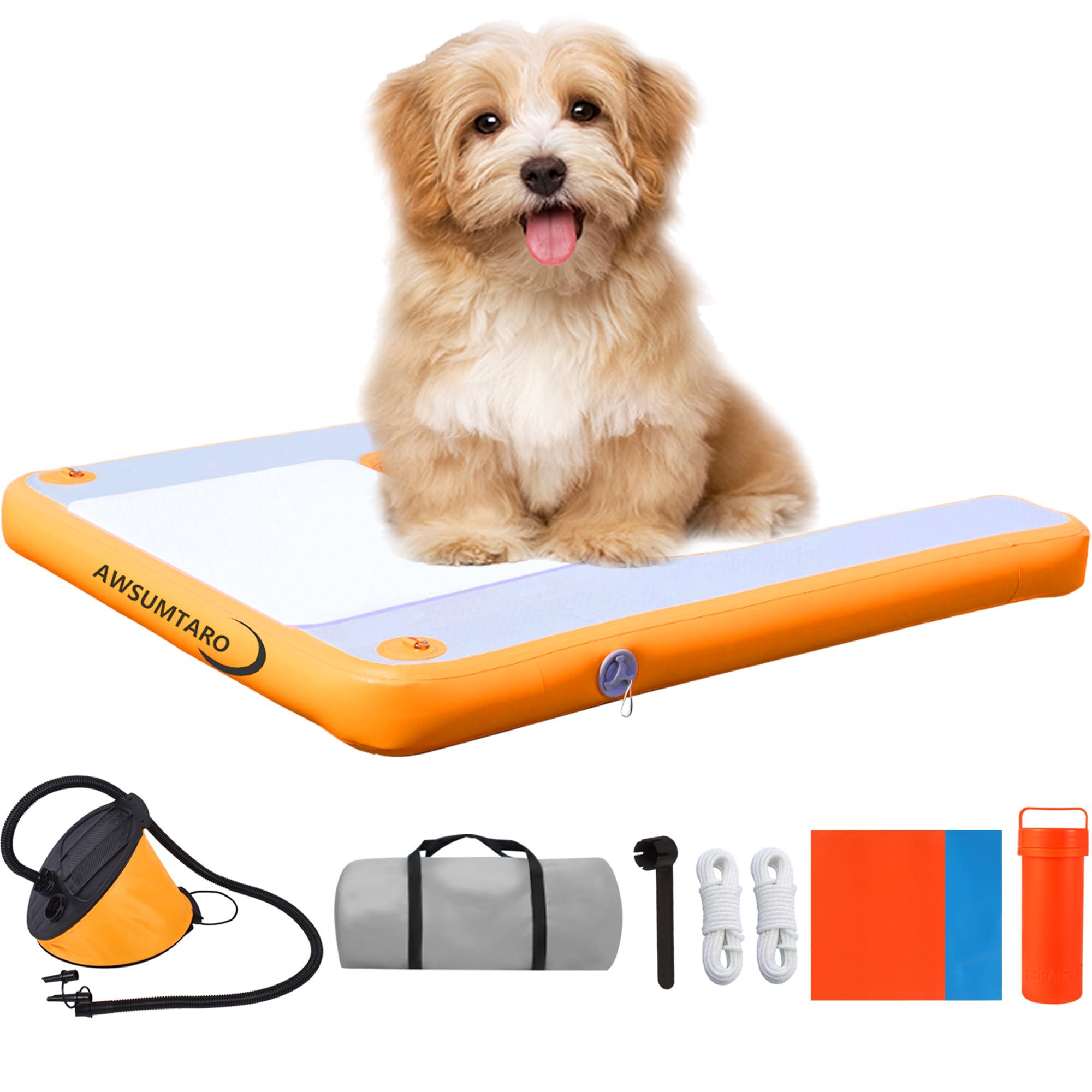 Inflatable Dock WELANDFUN Inflatable Dog Raft Ramp Water Floating Ramp ...