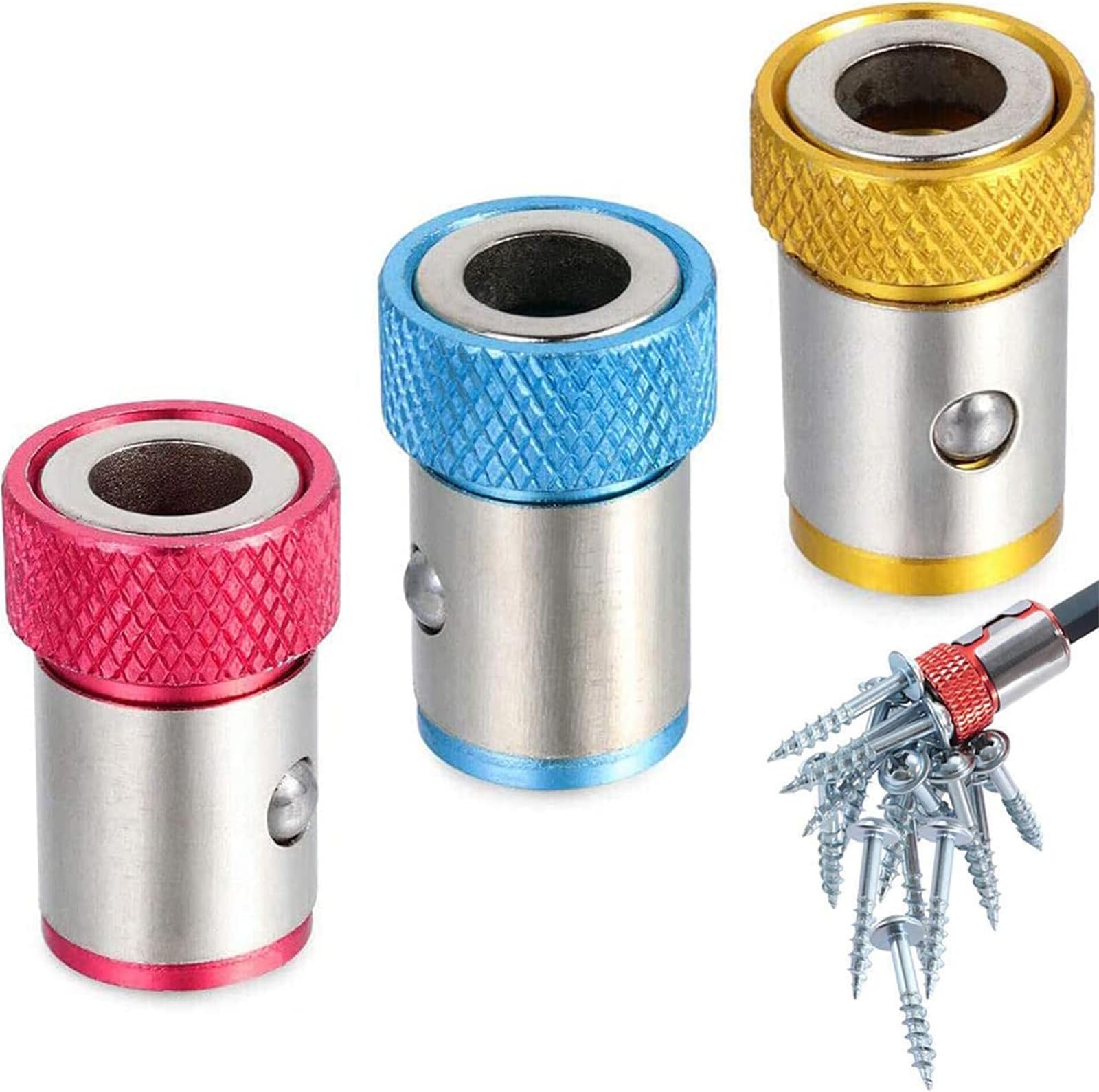 Amazon.com: Magnet Grip Pro Magnetic Drill Bit Set | Magnetic Collar ...
