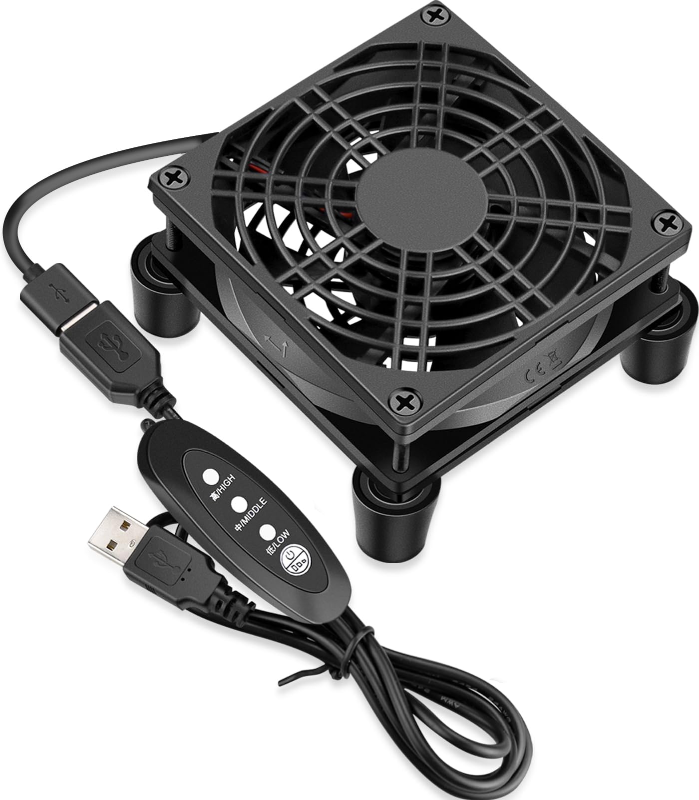 Amazon.com: Qirssyn USB Computer Fan Quiet, 5V Powered Fan with Speed ...