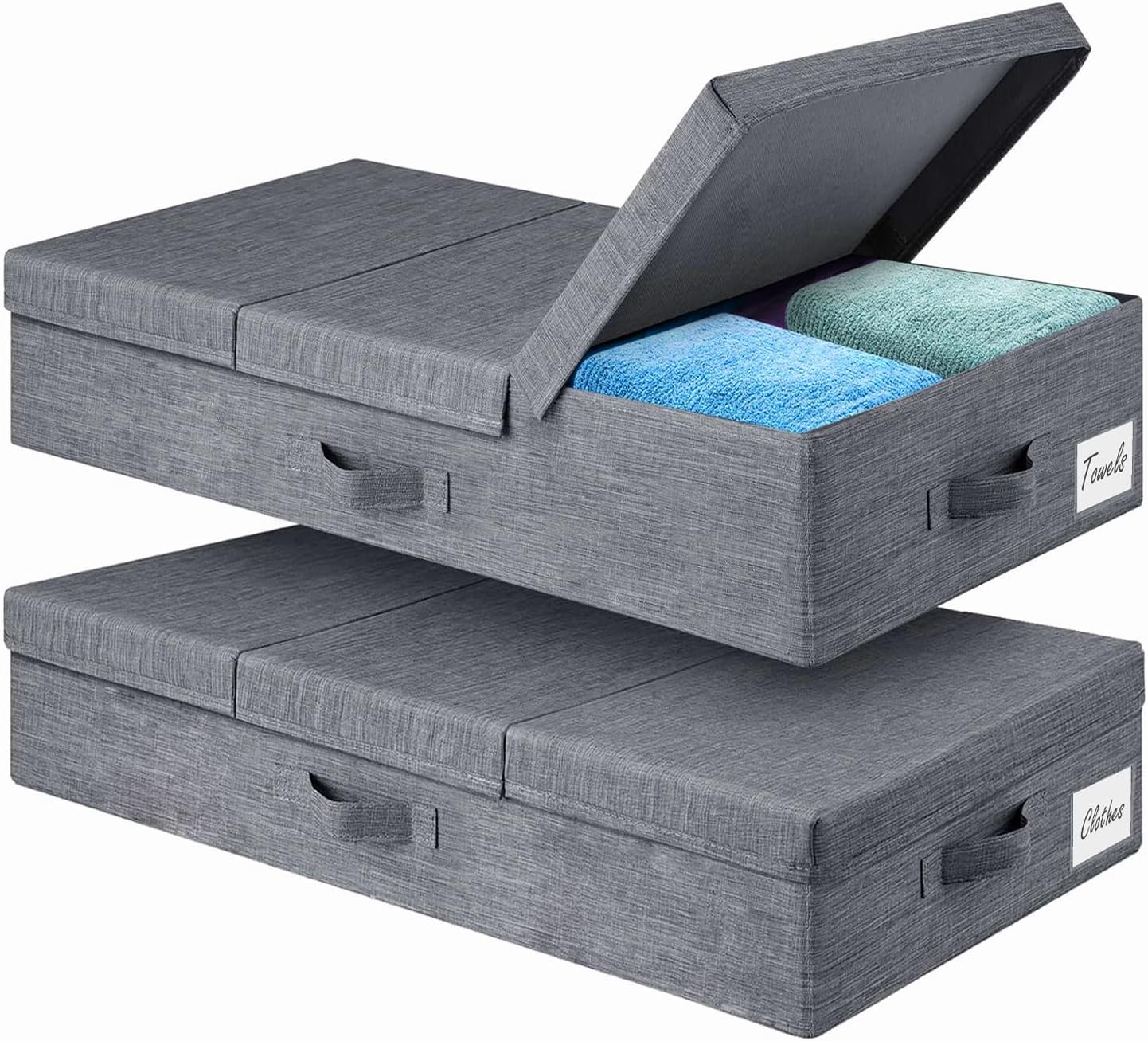 Y&D Underbed Storage Boxes with Lids, 2-Pack Under Bed Storage Box with ...