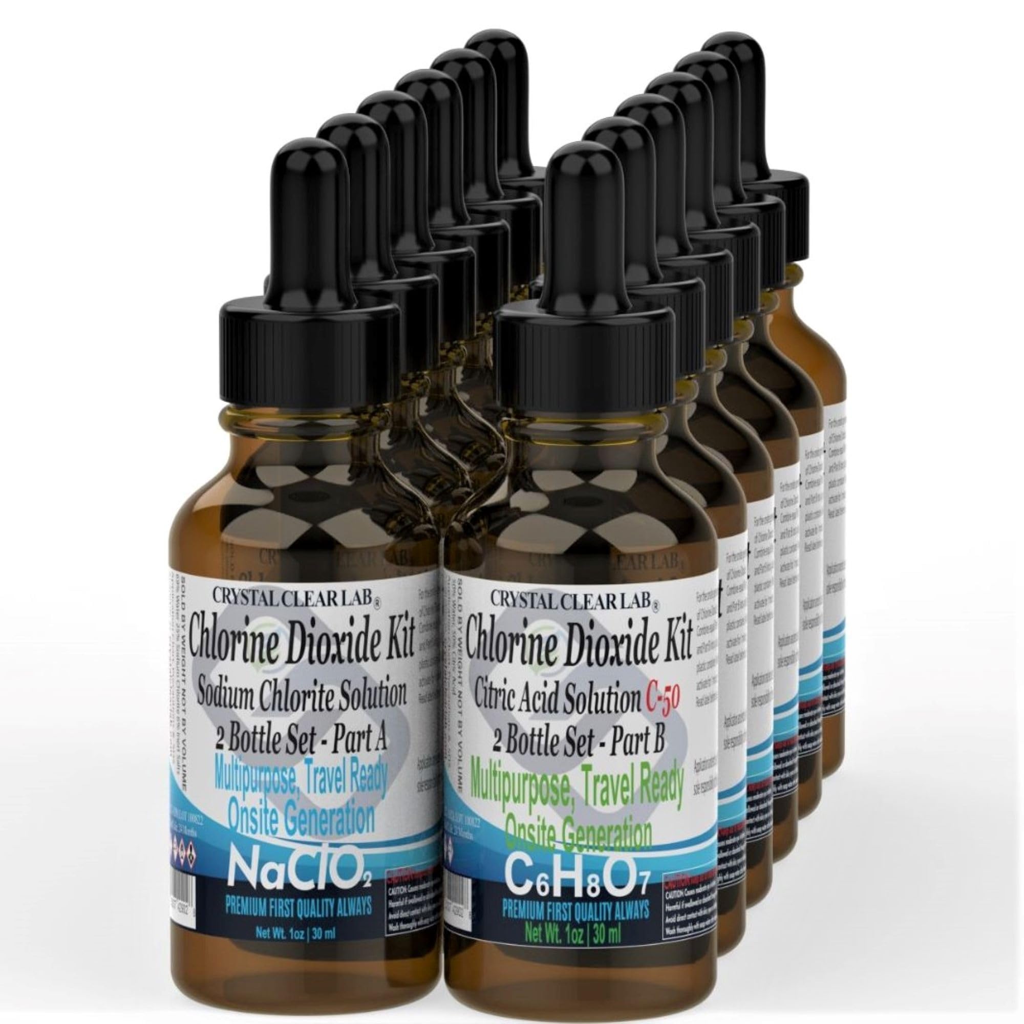 Amazon.com: Crystal Clear Chlorine Dioxide Kit Citric Acid 50% Amber ...