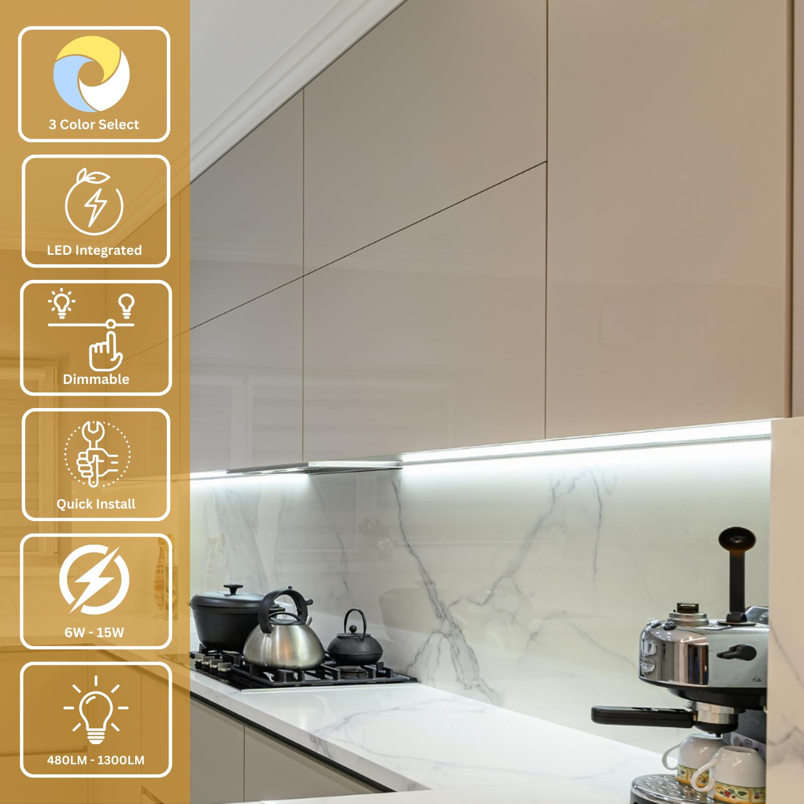 Hardwired Under Cabinet Dimmable Under Cabinet Lighting Kitchen LED