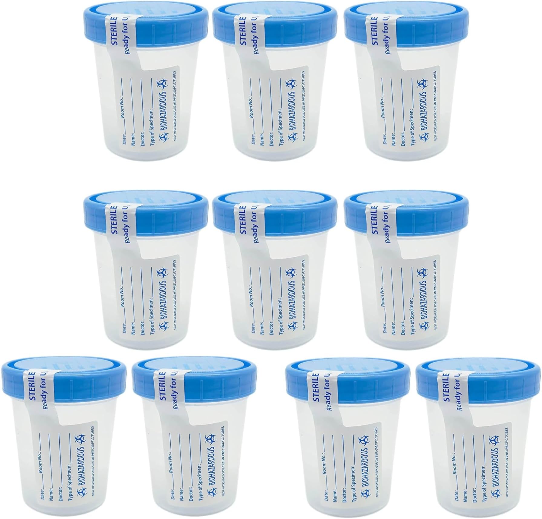 Amazon.com: Sterile Specimen Cups with Lids: 4oz Transparent Urine ...