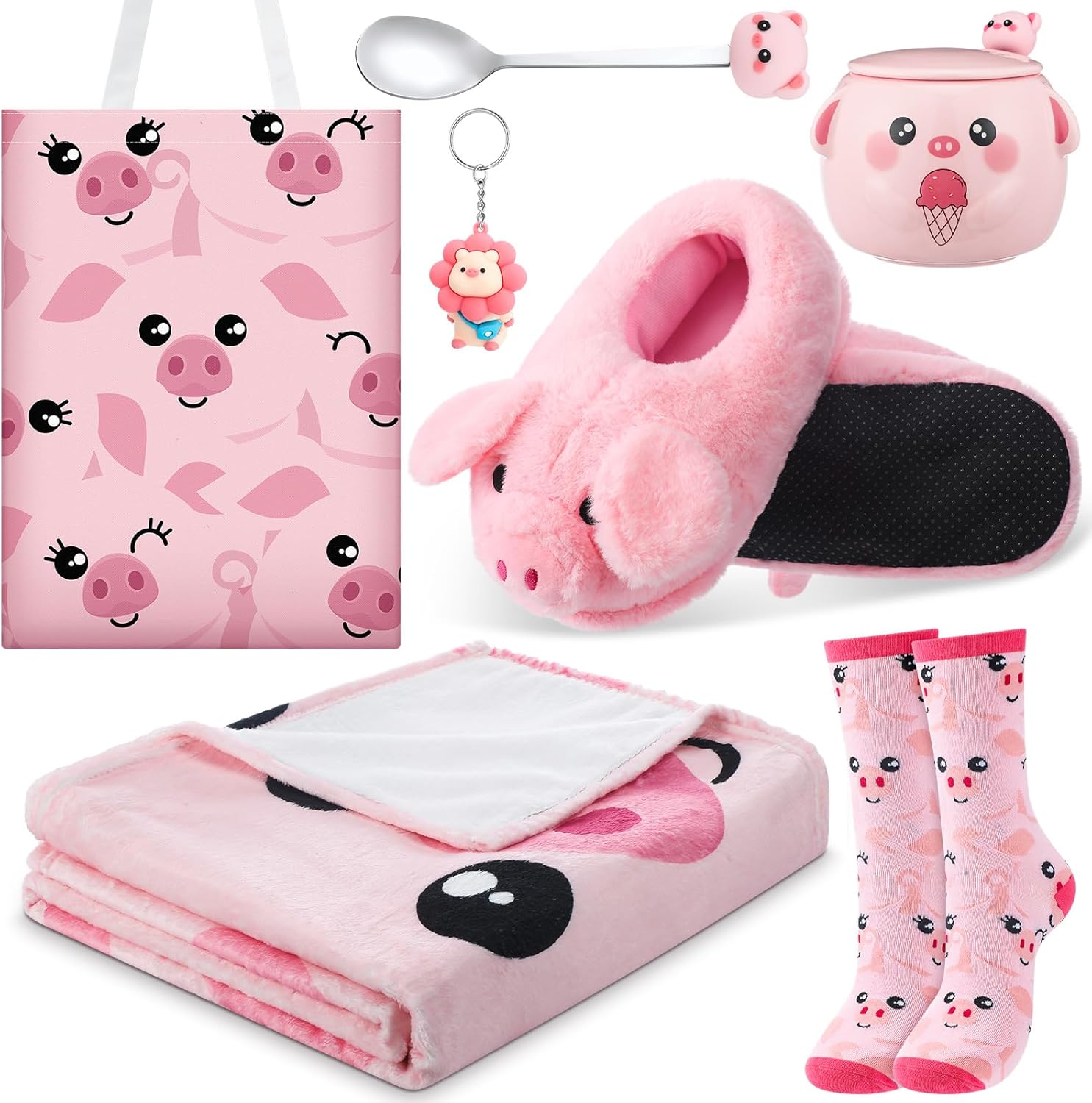 Amazon.com: Buryeah 6 Pcs Cute Pig Gifts for Pig Lovers, Pig Slippers ...