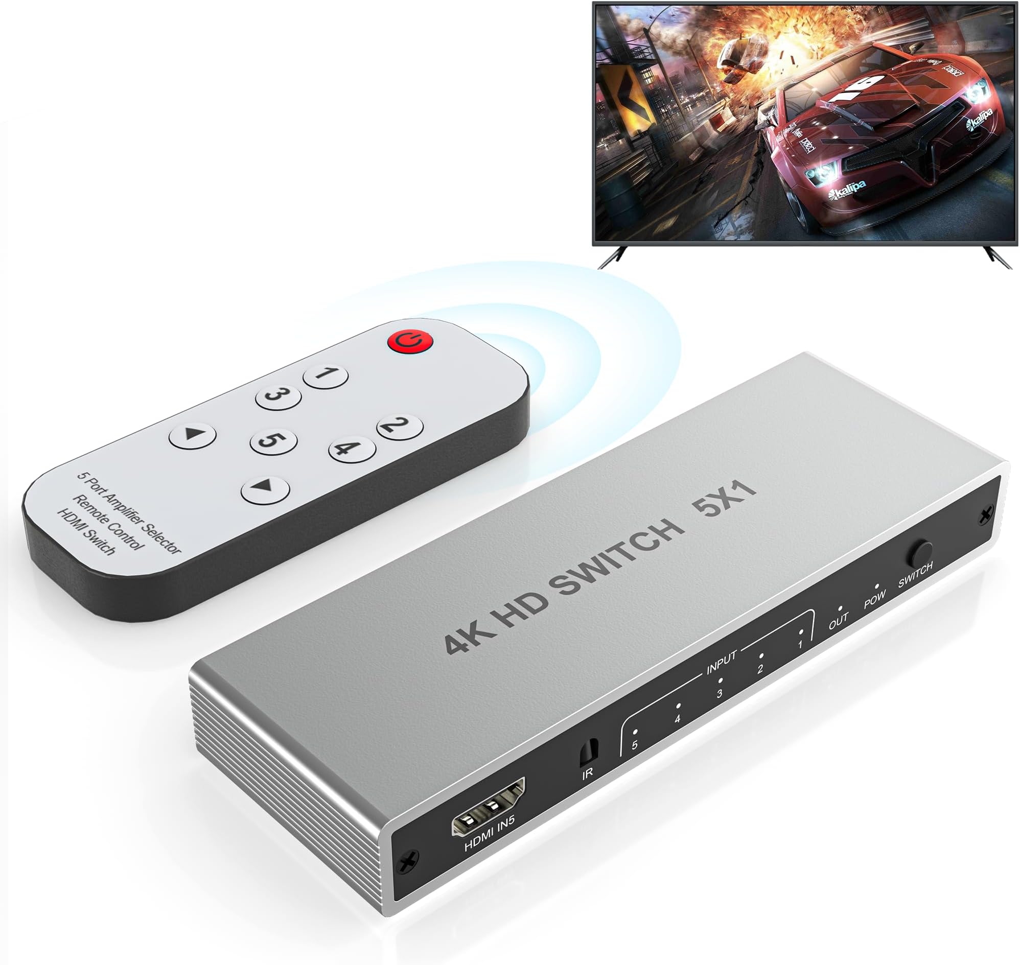 Amazon.com: 4K HDMI Switch 4x1, 4 Port HDMI Selector Switcher 4 in 1 ...