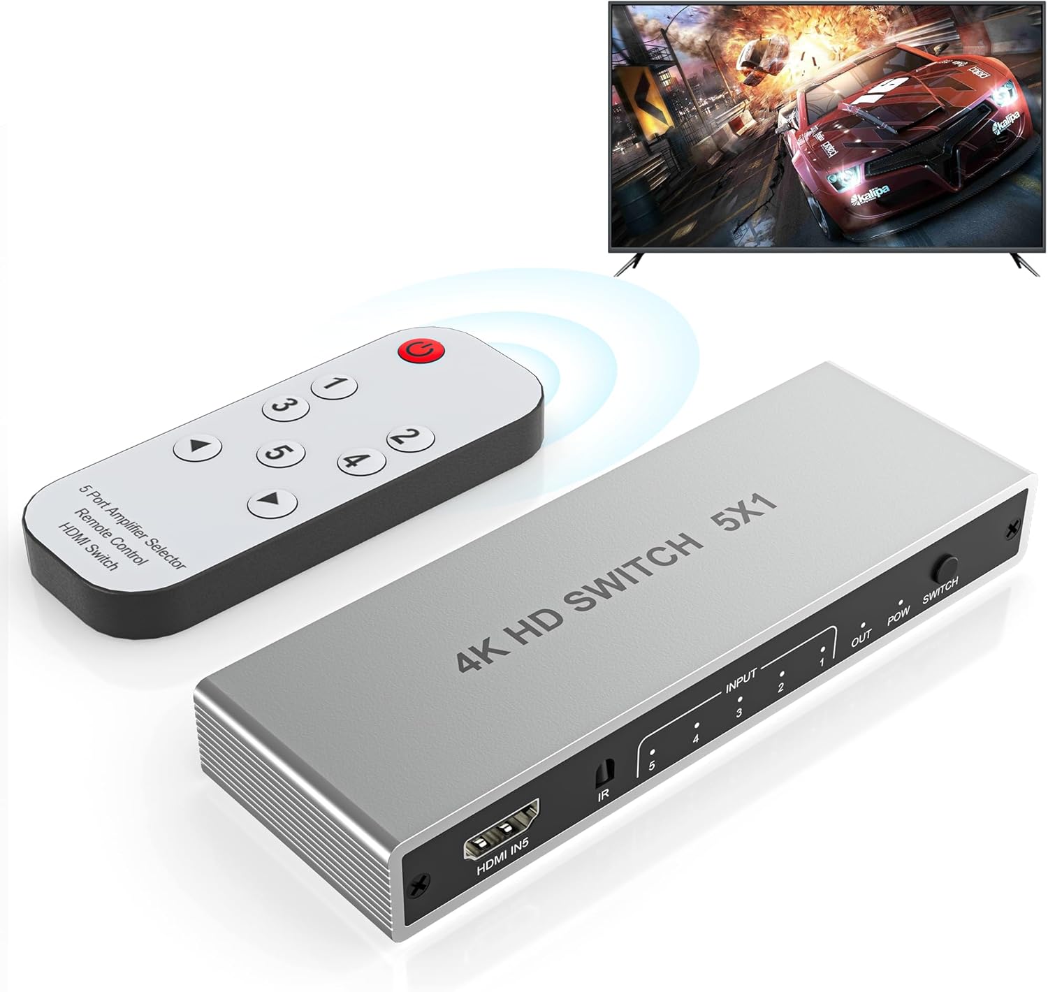 Amazon.com: 4K HDMI Switch 5 in 1 Out - 4K@60Hz HDMI Switch with Remote ...