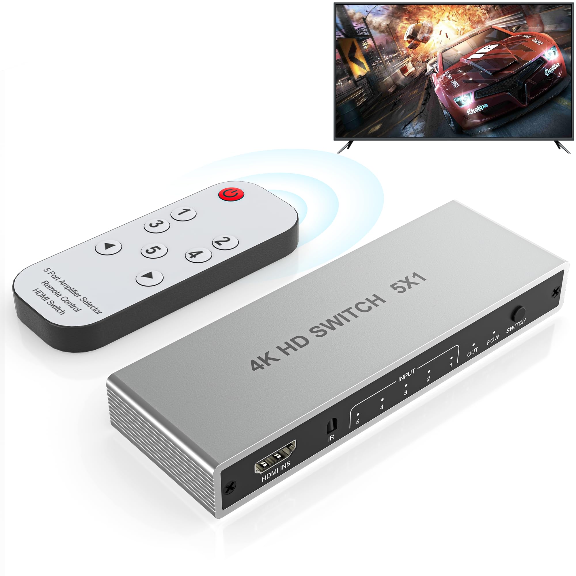 Amazon.com: 4K HDMI Switch 5 in 1 Out - 4K@60Hz HDMI Switch with Remote ...
