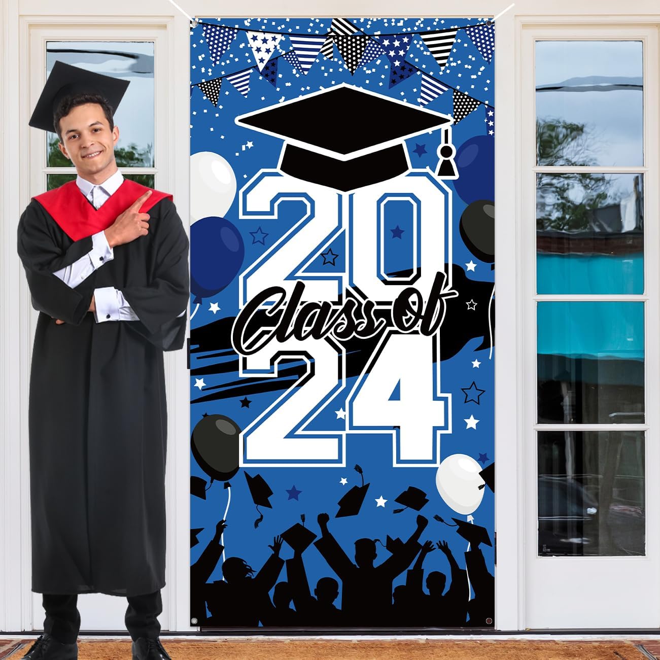Amazon.com: Blue Graduation Decorations Class of 2024, Blue 2024 ...