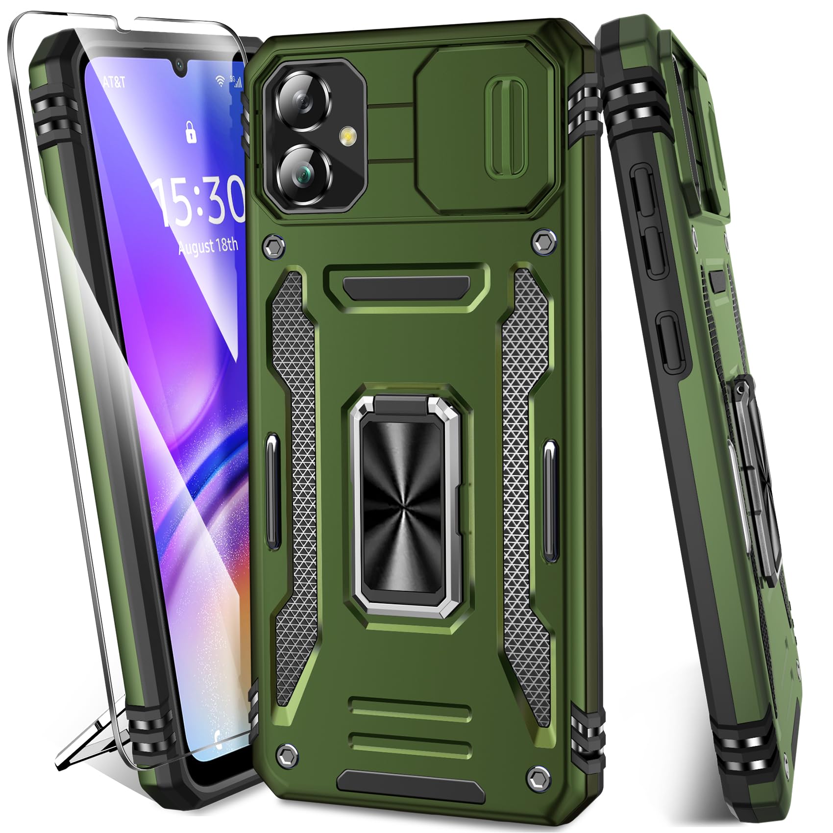 DMDMBATH for Samsung Galaxy A05 Case with Screen Protector+Slide Camera ...