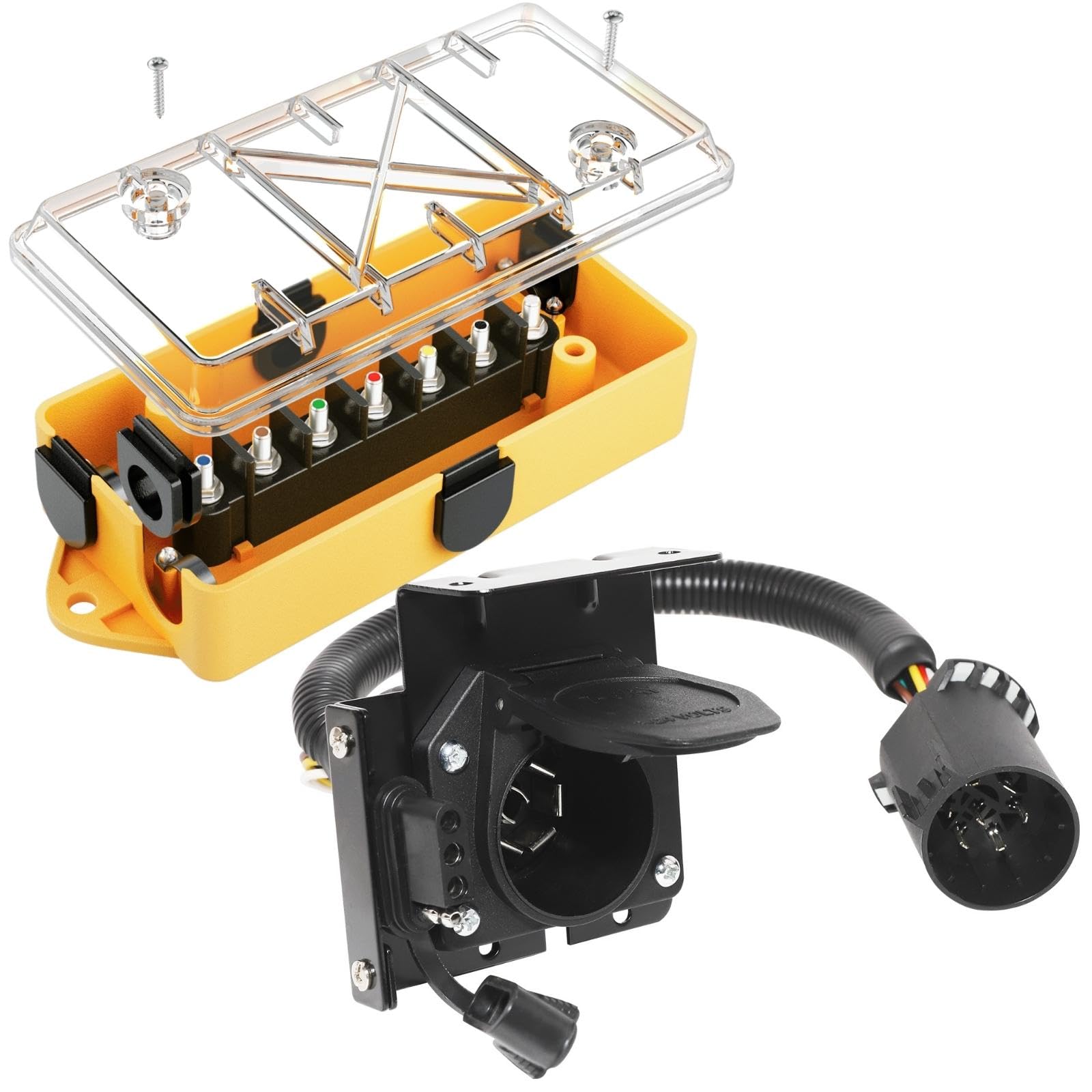 Amazon.com: MECMO 7 Way Electrical Junction Box, Heavy Duty 7 Gang ...