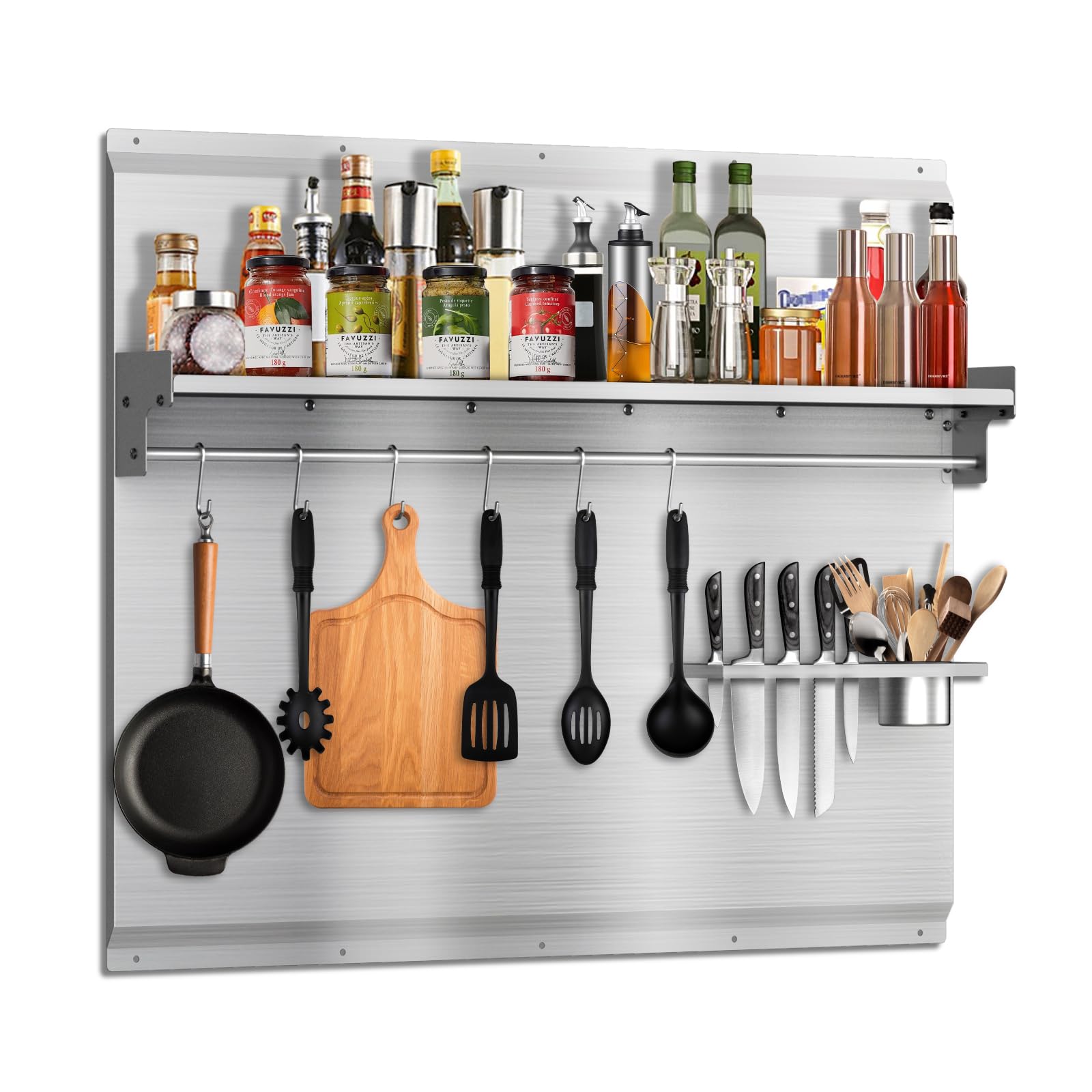 Amazon.com: VENFAN 36 x 24 Inch Stainless Steel Backsplash with Shelf ...