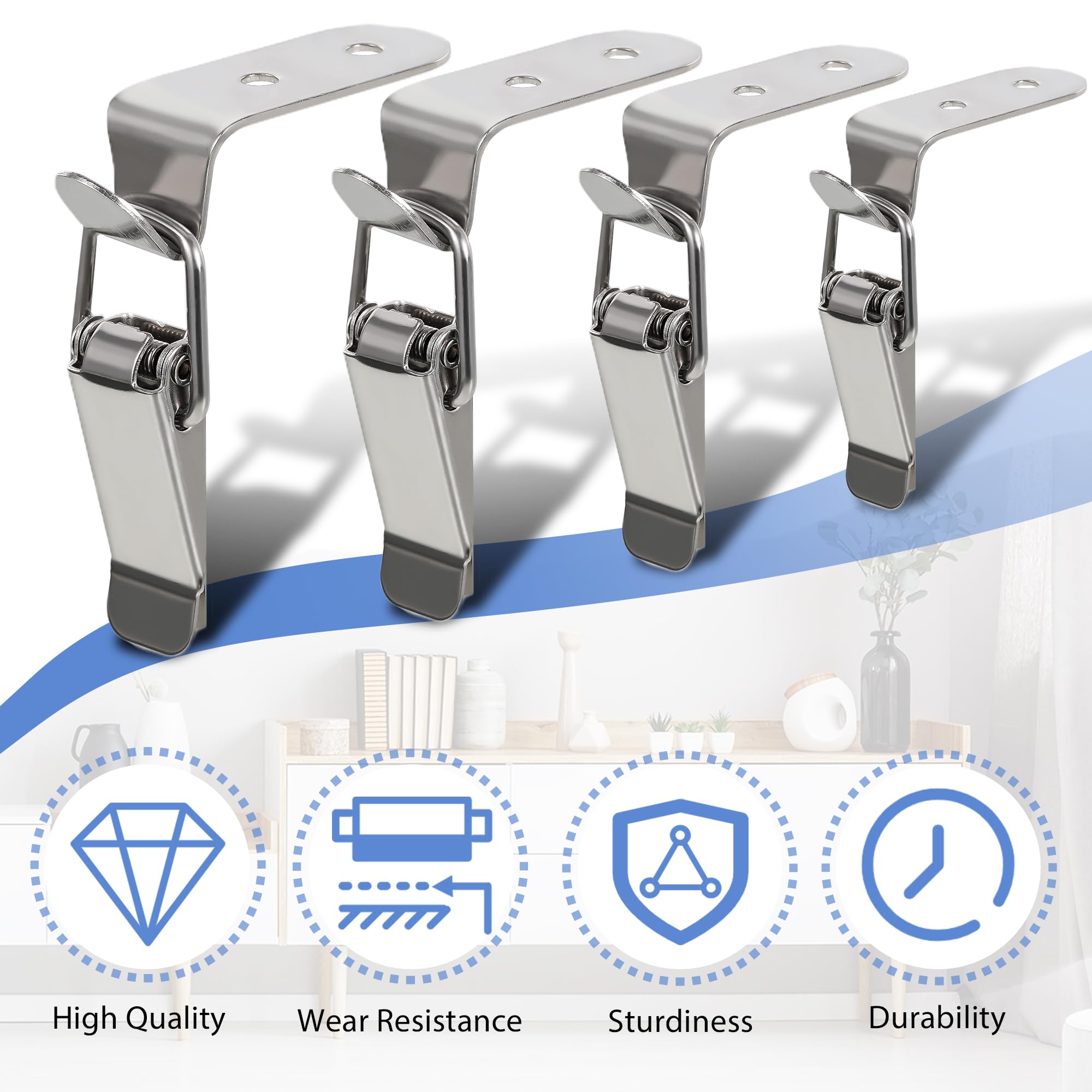 90 Degree Hook Lock Bolt, 304 Stainless Steel Safety Angle Locking ...