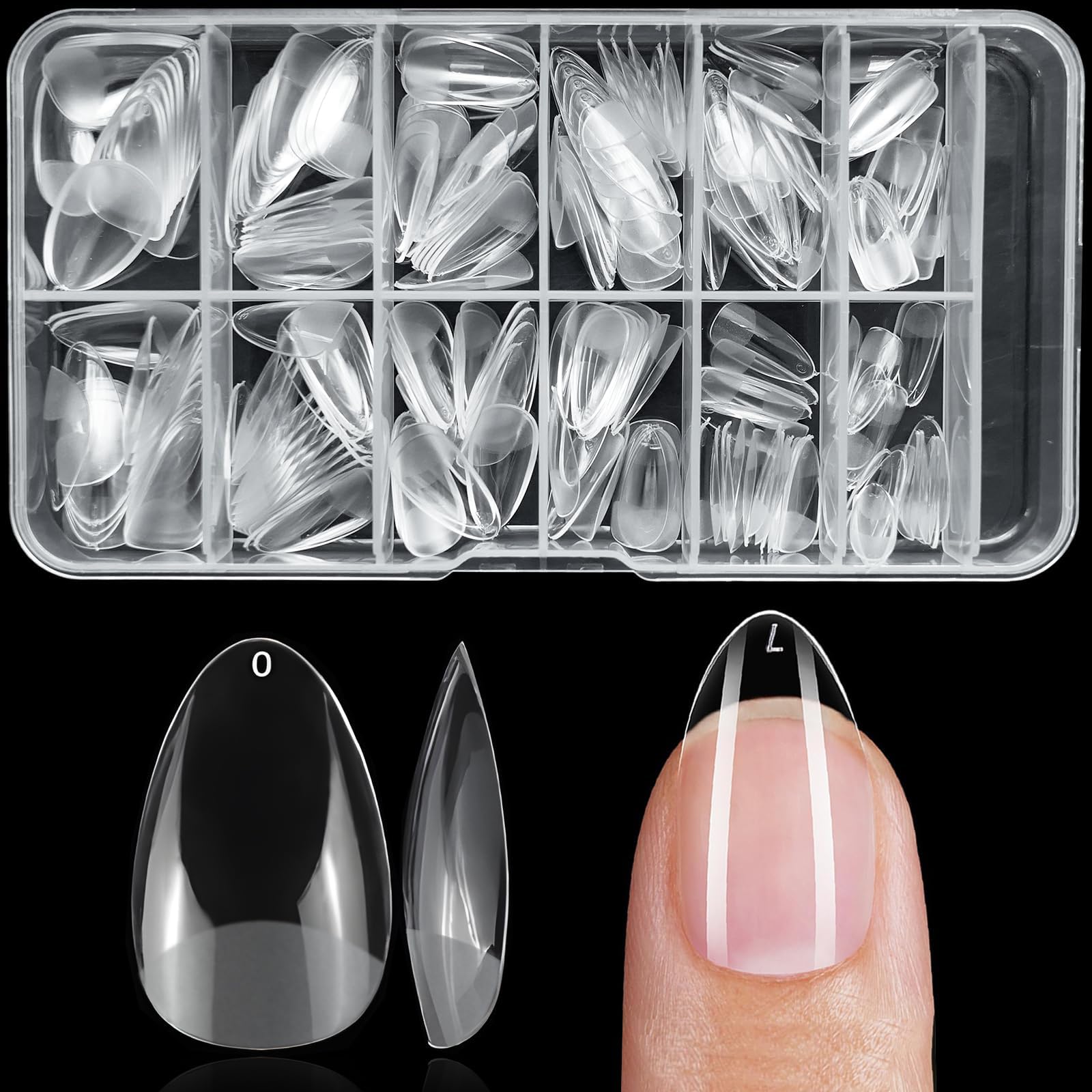 Amazon.com: LoveOurHome 600pc Almond Gel X Nail Tips Short Fake Nails ...