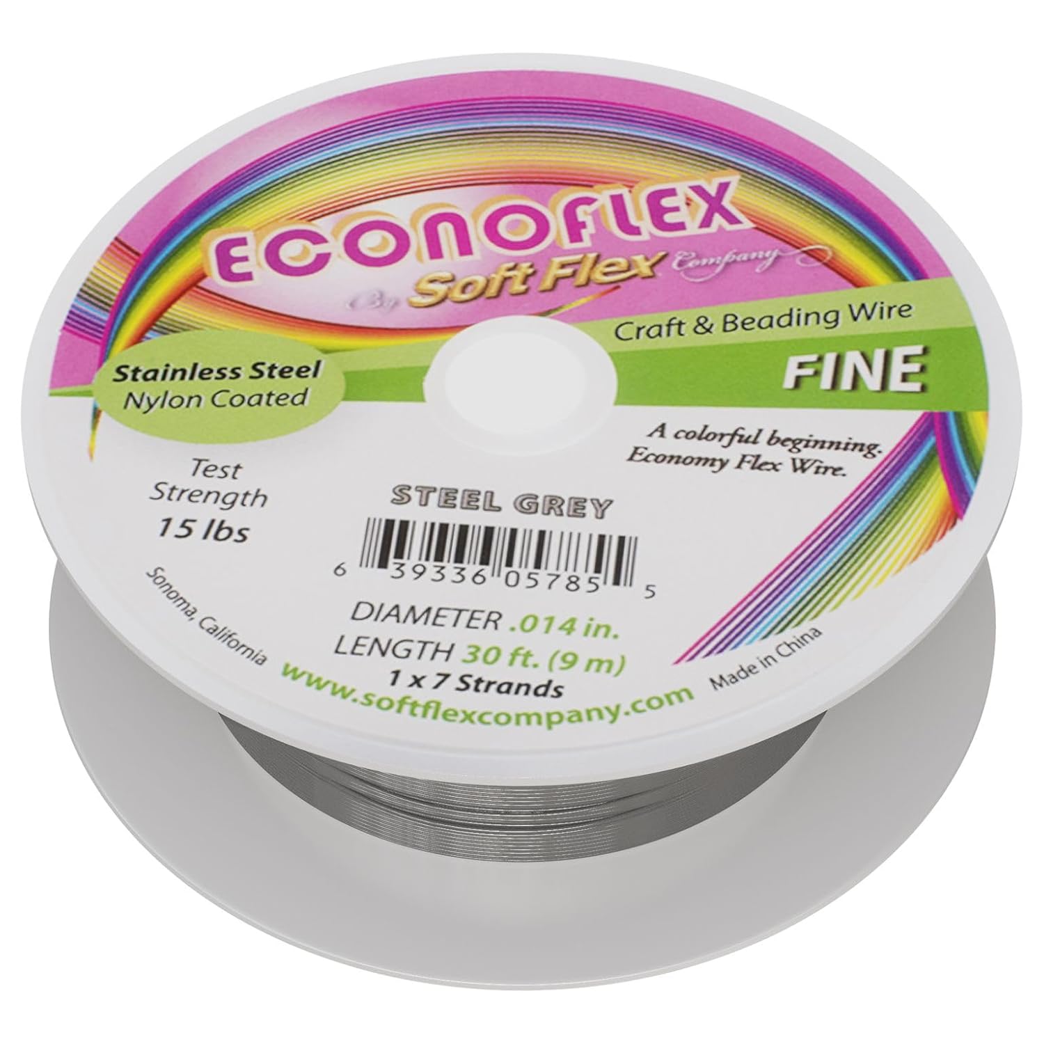 Amazon.com: Soft Flex Econoflex Hobby Beading Wire - Fine Gauge 0.014 ...