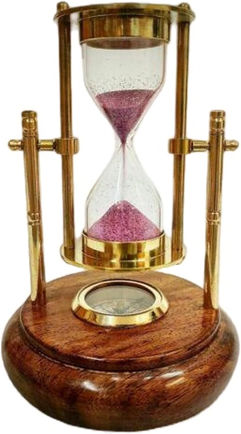 Amazon.com: Antique Nautical Sand Timer Antique Brass Rotating Sand ...