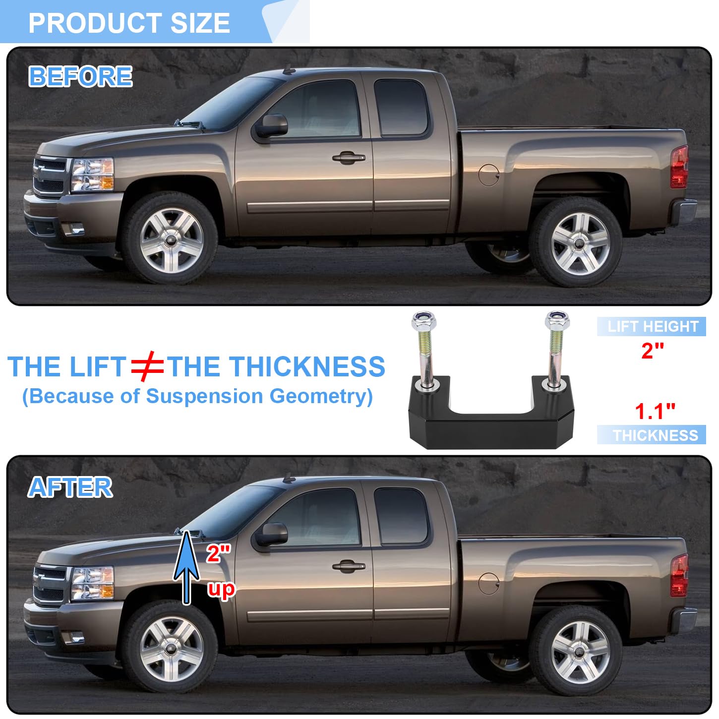 2007 Chevy Silverado Leveling Kit 2007 2018 Chevy Silverado / GMC