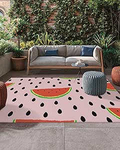 Amazon.com: Outdoor Rug Mat Tropical Fruits Watermelon Patio Rug 5x8ft ...