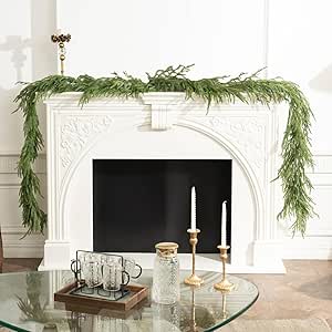 Amazon.com: Christmas Garlands - Norfolk Pine Garland for Mantel and Staircase, Real Touch ...