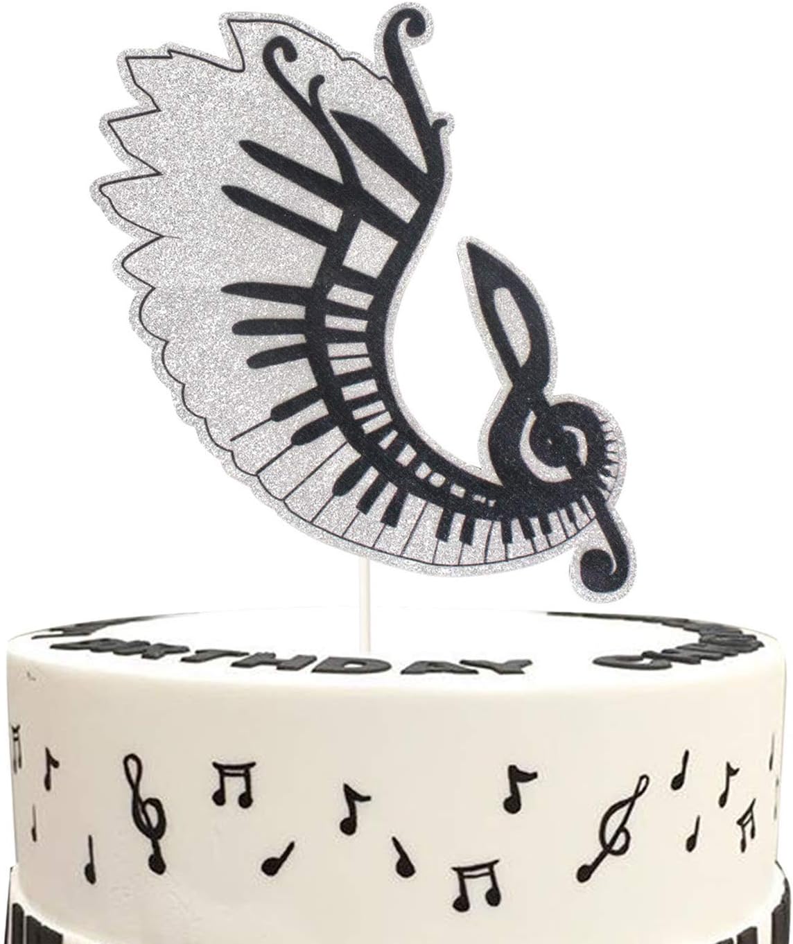 Amazon.com: Treble Clef with Wing Cake Topper, Music Notes Birthday ...