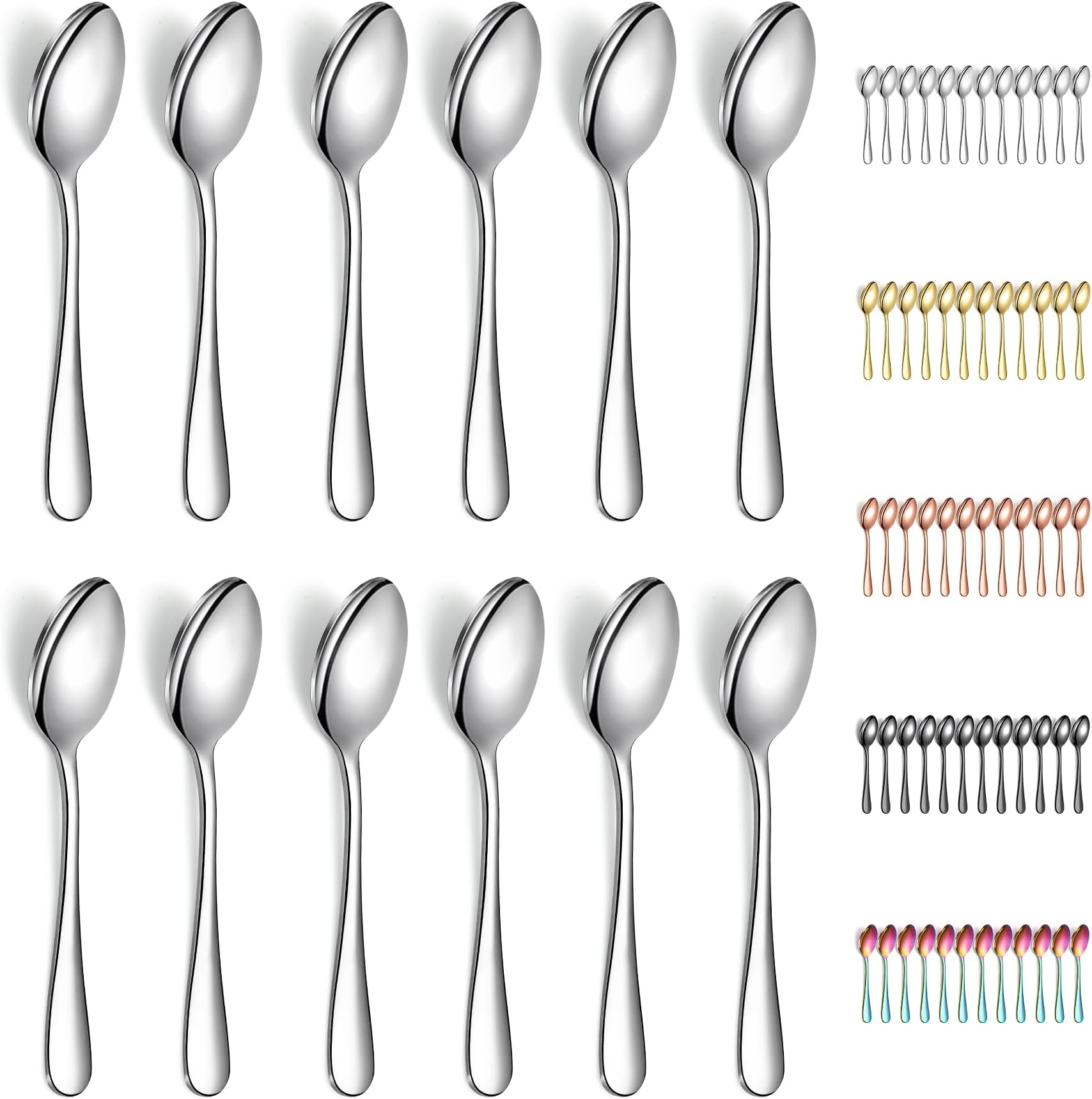 Amazon.com: Obstnny 16-Piece Stainless Steel Teaspoons, Small Dessert ...