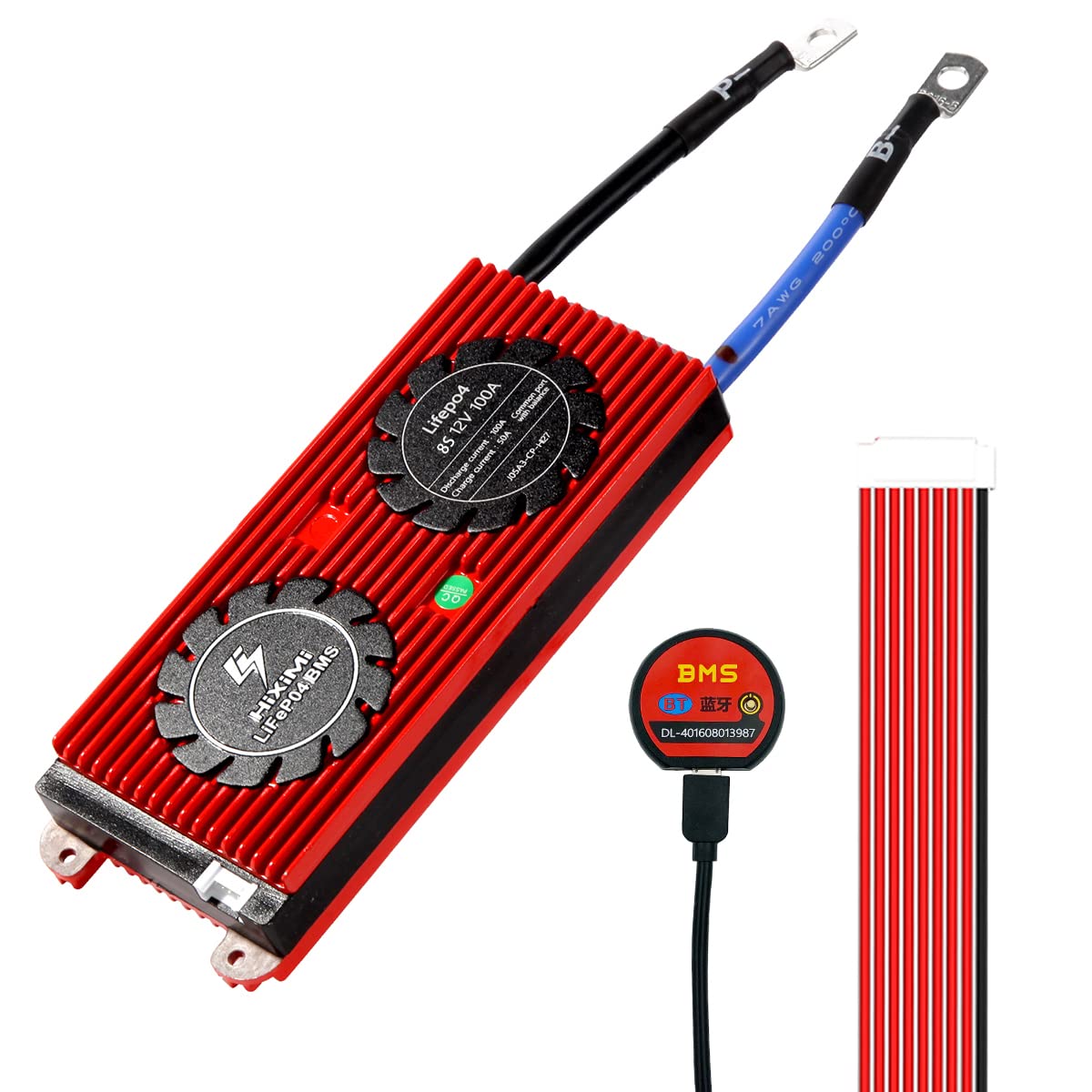 Buy LiFePO4 BMS 8S Bluetooth 24V 100A Lithium Iron Phosphate Battery ...