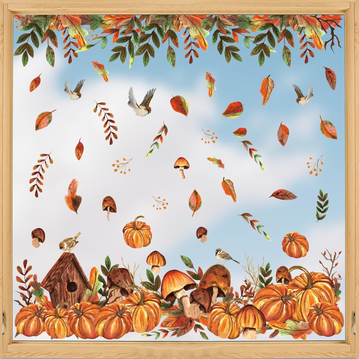 Amazon.com: Horaldaily 140 PCS Fall Window Cling Sticker, Thanksgiving ...