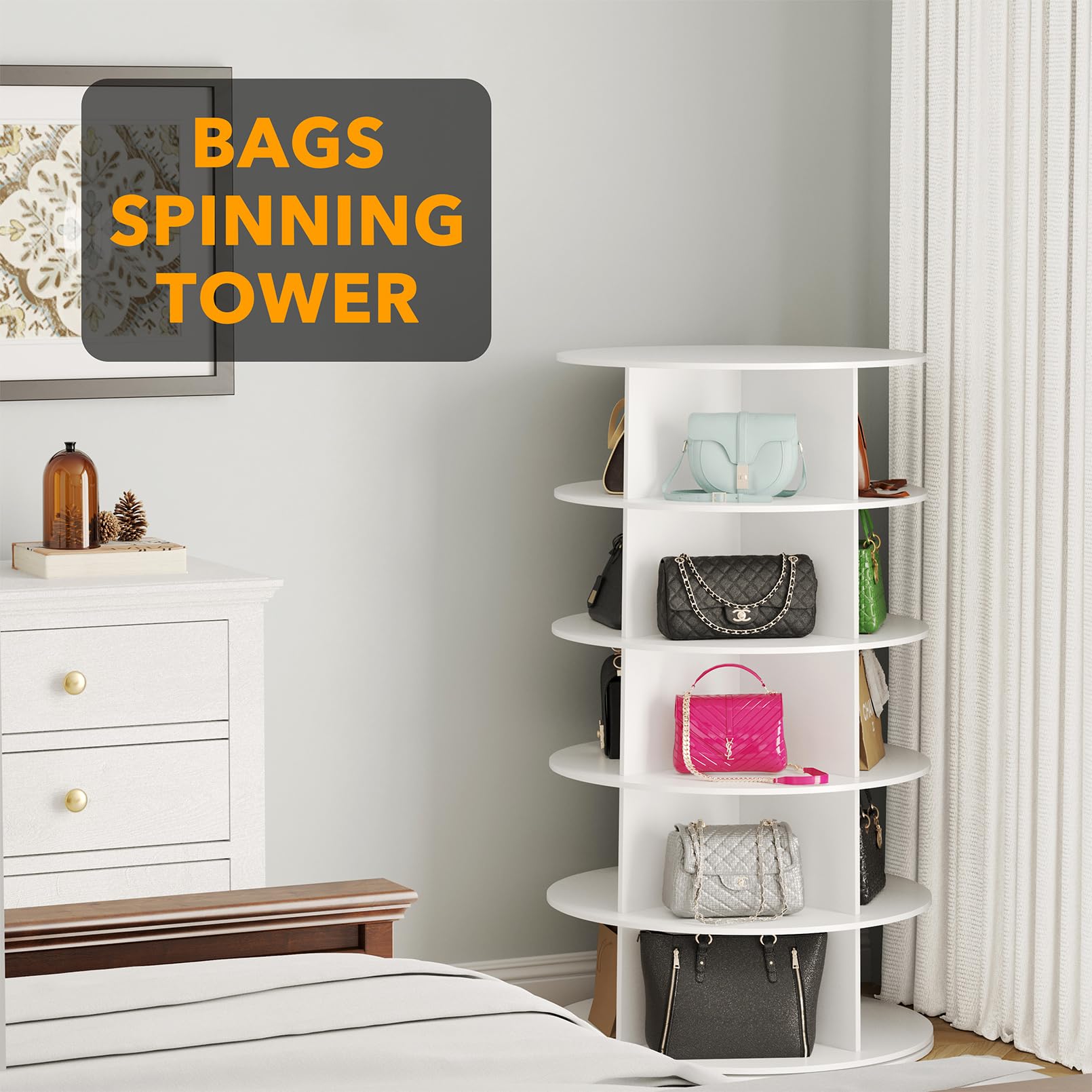 Snapklik.com : SpaceAid 5 Tier Rotating Shoe Rack Tower, Spinning Shoe ...