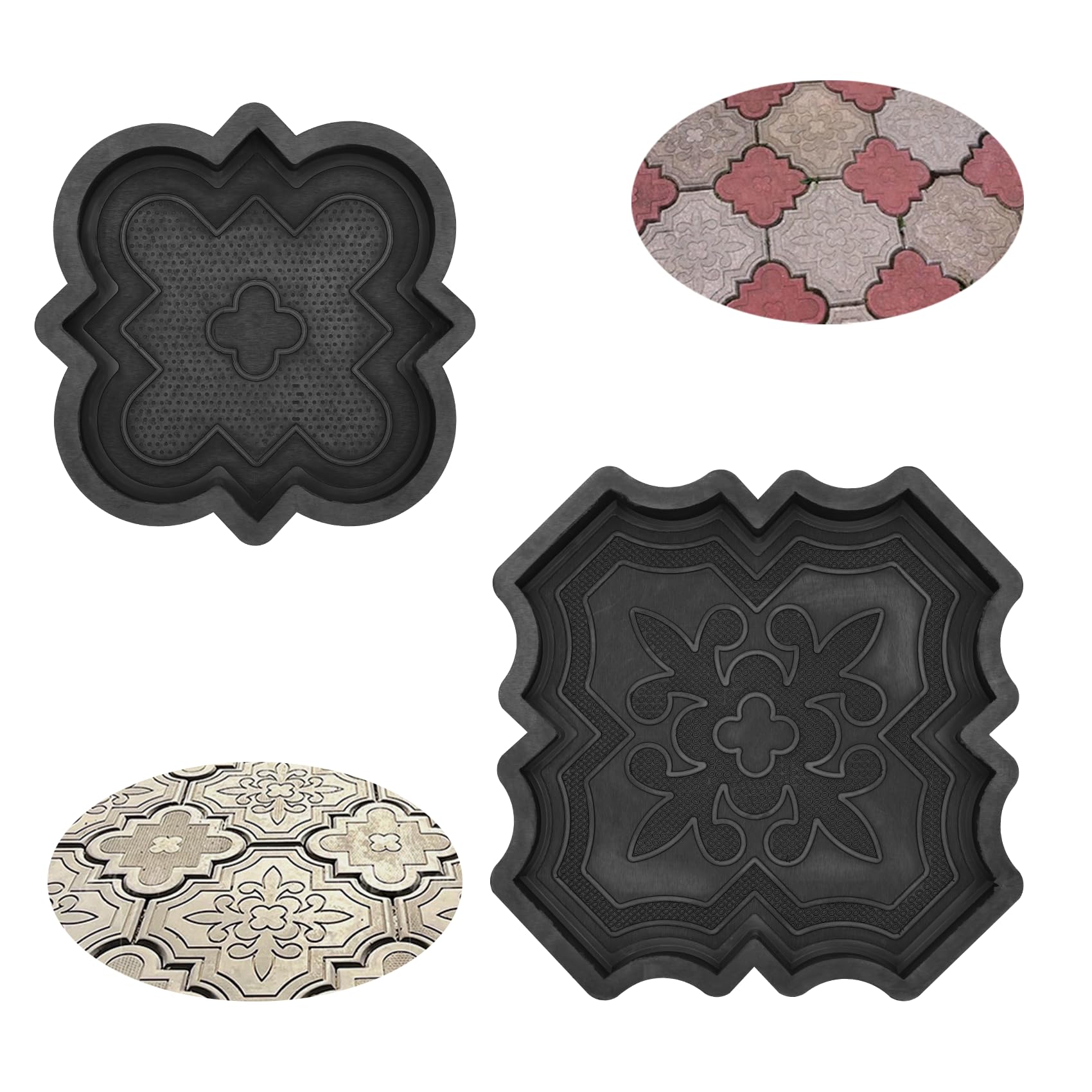 Amazon.com: 2 pcs Rubber Form Paver Concrete Molds, Easier to Get ...