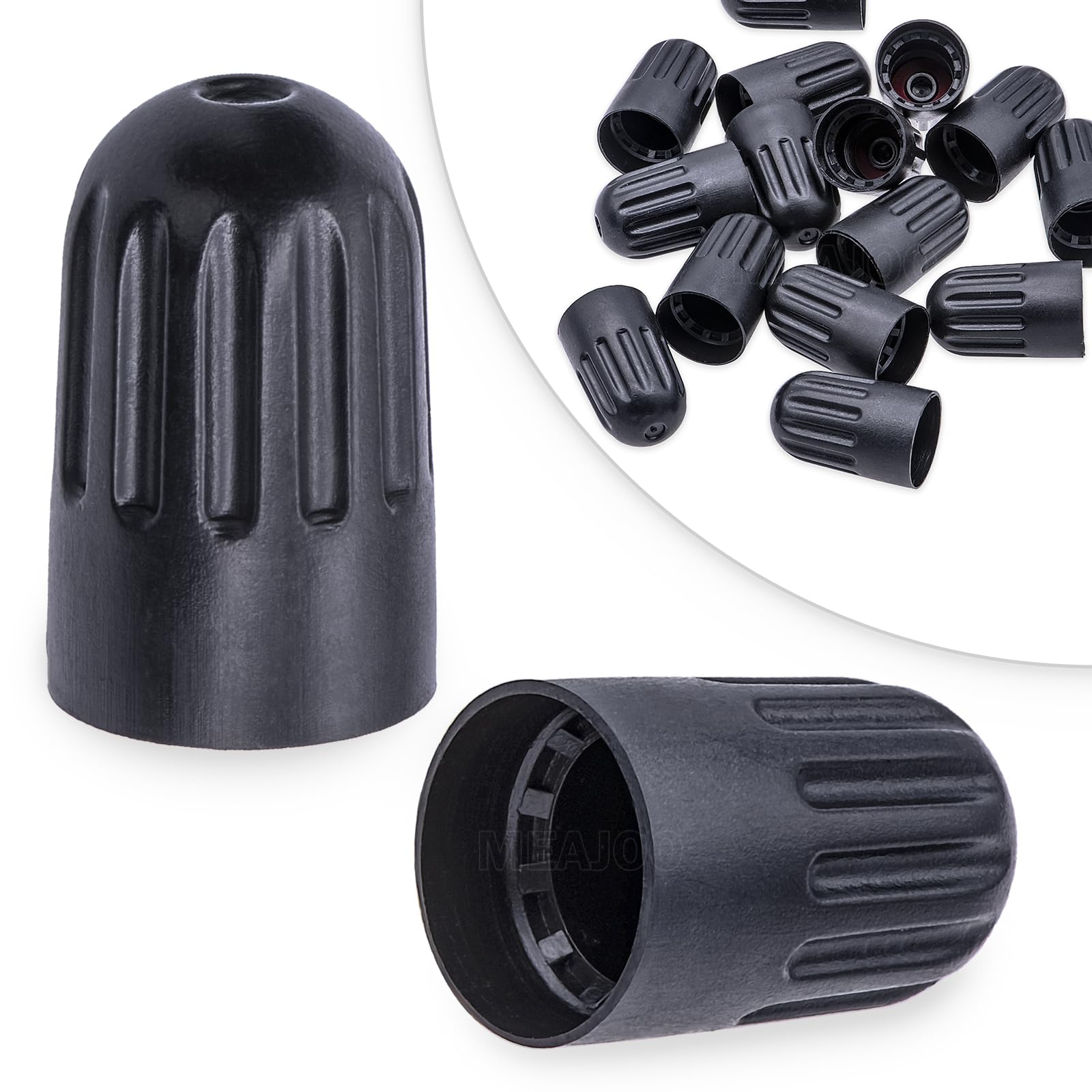 Amazon.com: MEAJOO 15PCS TPMS Tire Valve Long Stem Caps, Black Plastic ...