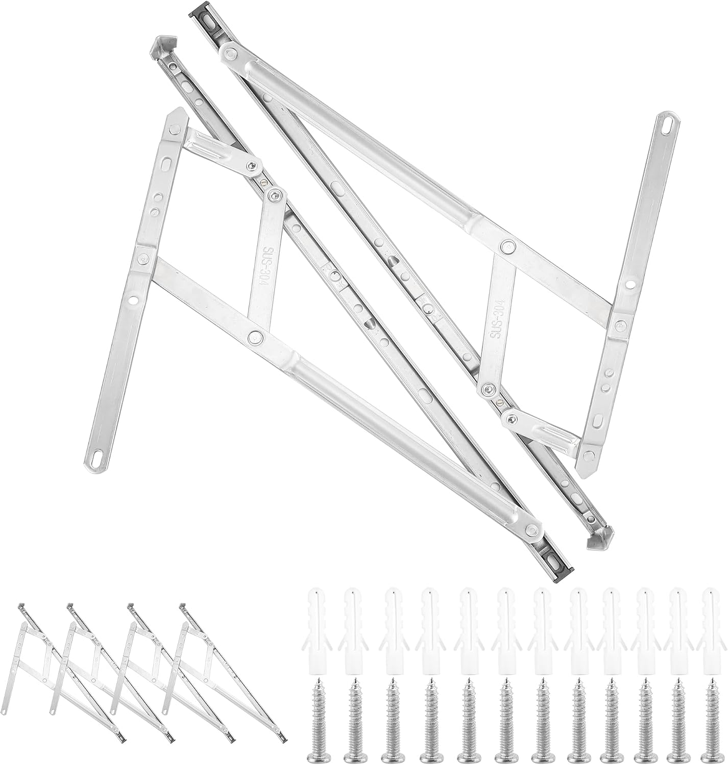 WENLISELL 4 PCS UPVC Window Friction Stay Hinges, 16 inch Top Hung ...