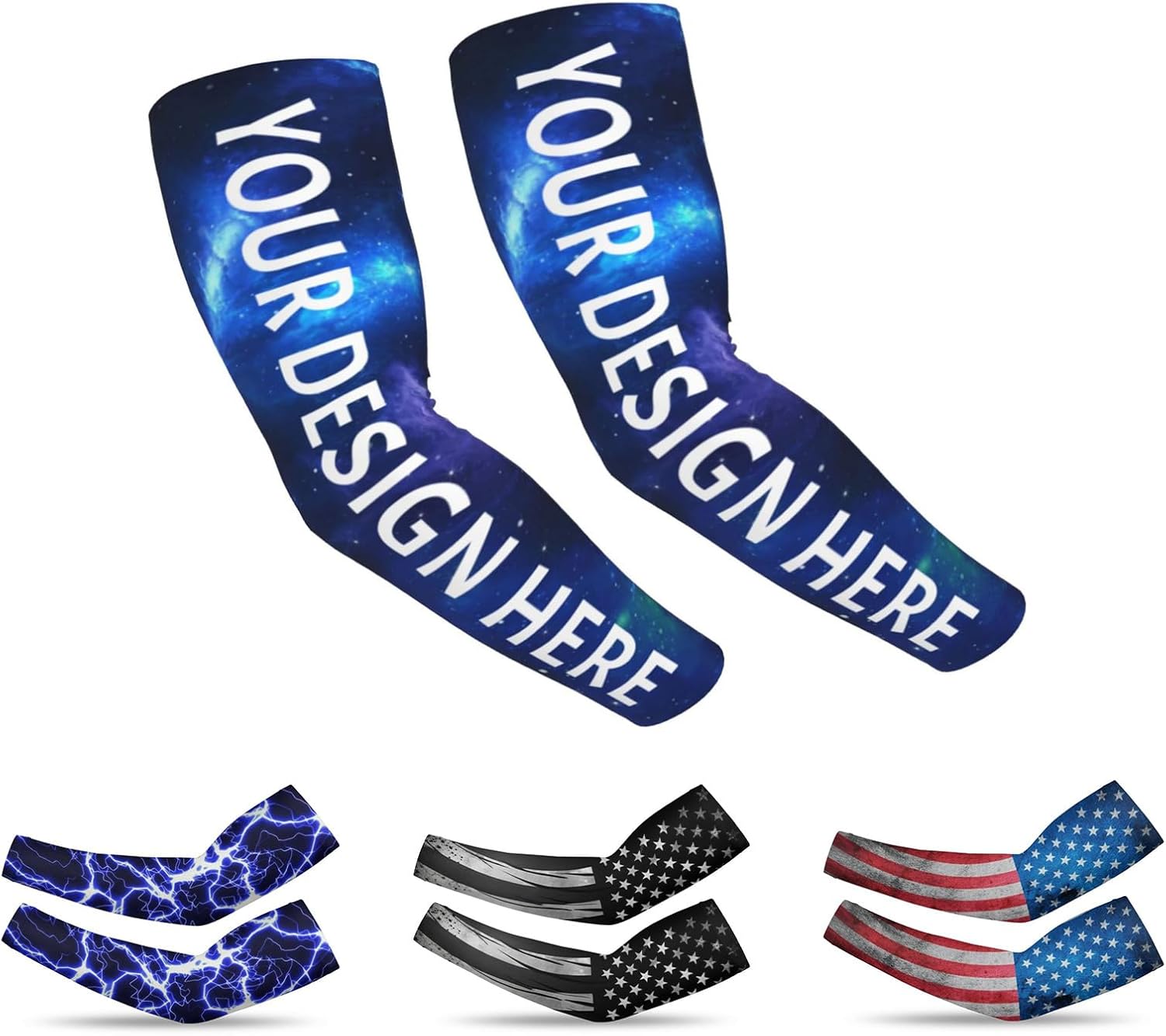 Amazon.com: CASNUDOS Custom Arm Sleeves for Men Women,Personalized Cooling Sleeves Breathable ...