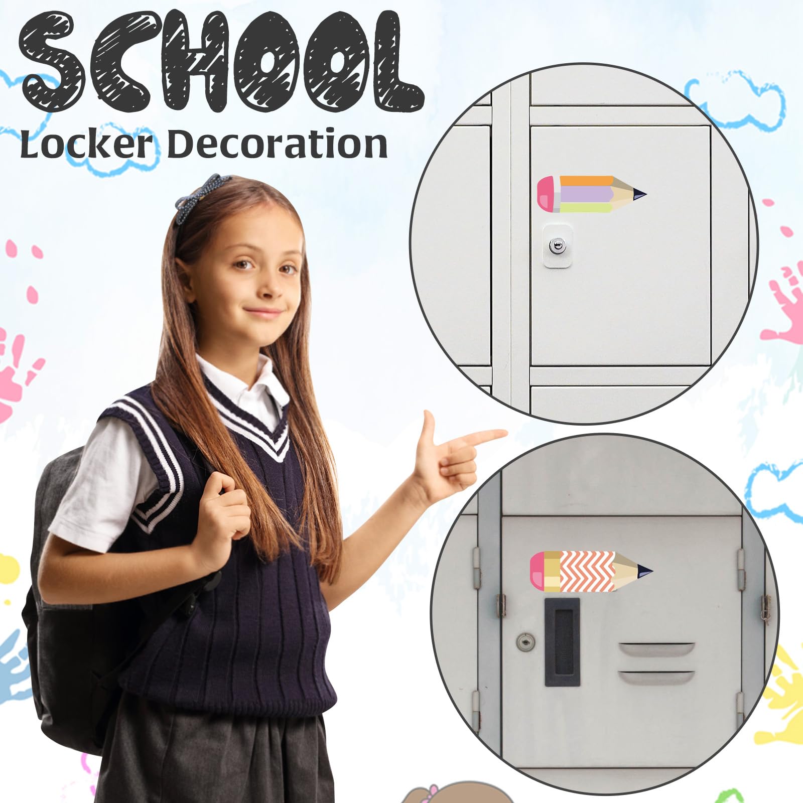 Snapklik.com : 64Pcs Colorful Pencil Paper Cutting Name Tags For ...