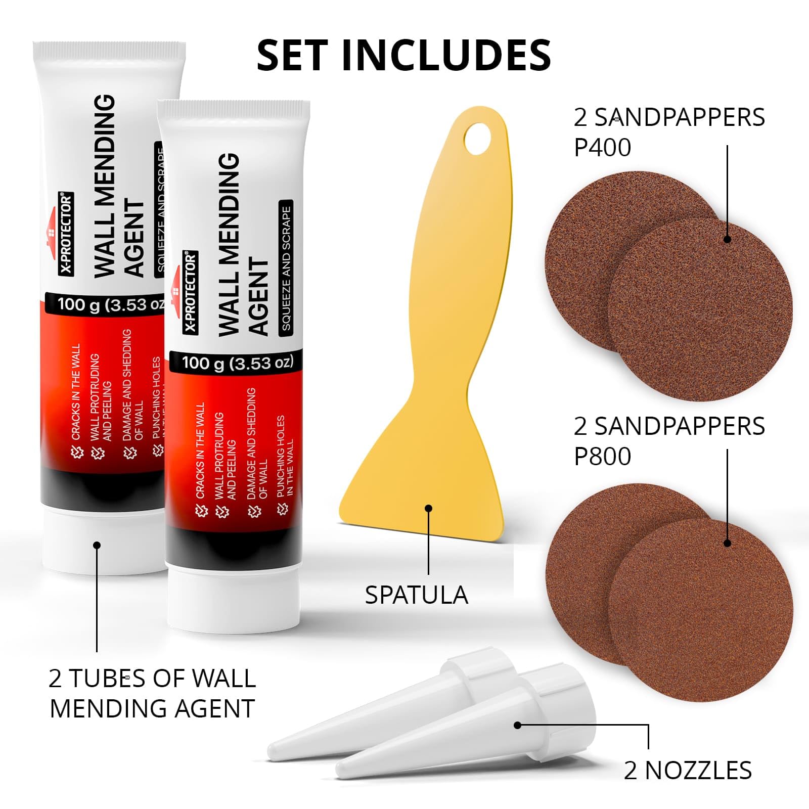 Snapklik.com : Wall Mending Agent - Drywall Repair Kit 2 Tubes Pack ...