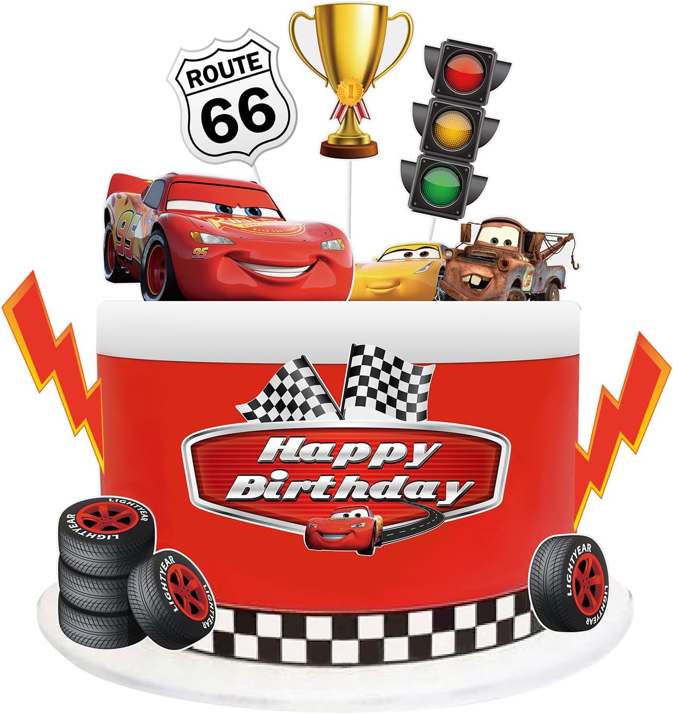 Amazon.com: 1/4 Sheet ~ Beveled Checkerboard ~ Edible Cake/Cupcake ...