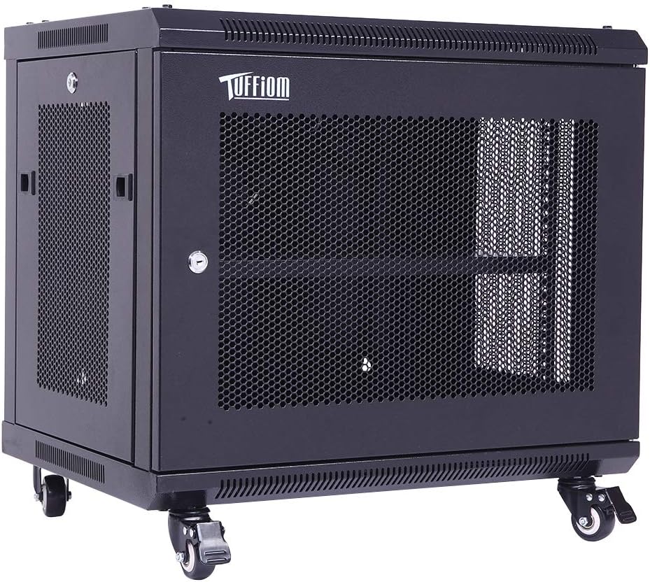 Amazon.com: TUFFIOM 9U Casters Network Cabinet Enclosure, Wall Mount ...