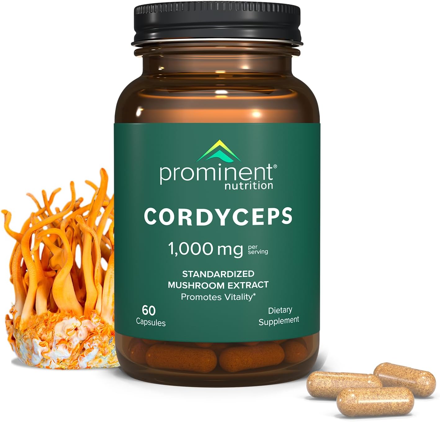 Amazon.com: Prominent Nutrition Cordyceps Mushroom Capsules - Mushroom ...