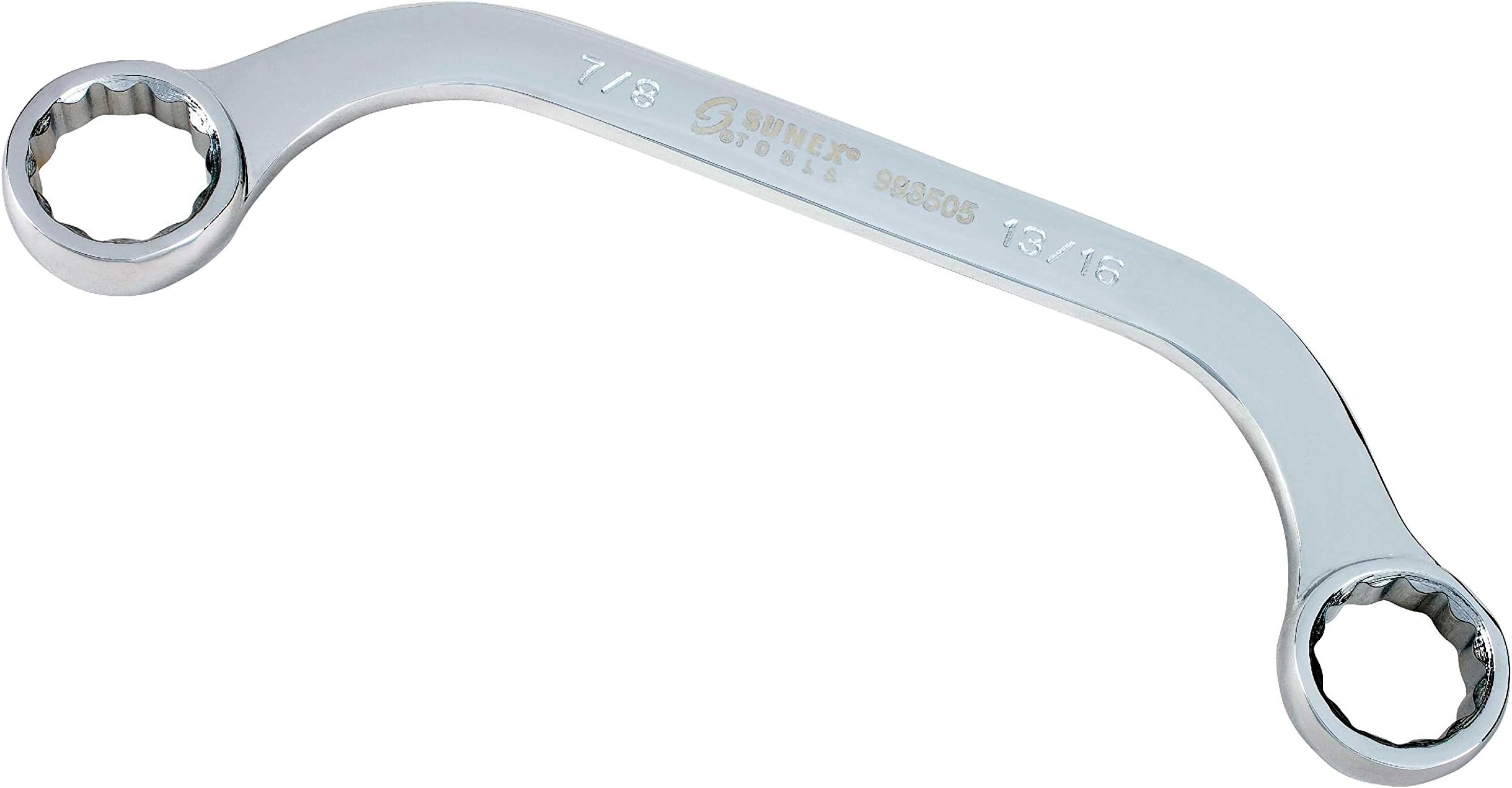 Sunex 993505 13/16" by 7/8" Fully Polished Half Moon Double Box Wrench ...