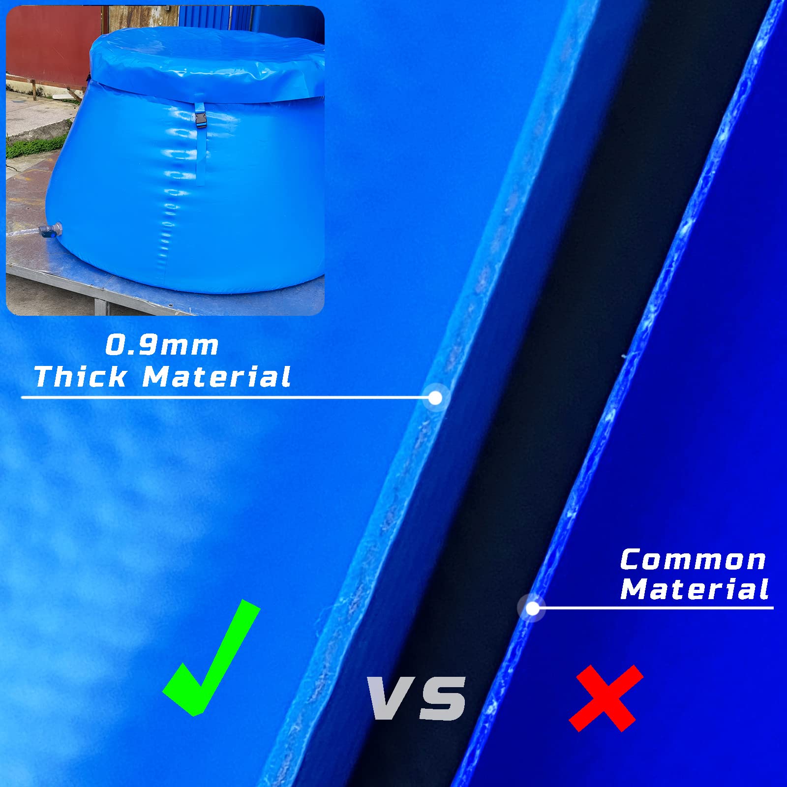 LTCANOPY 1000L/260gal Water Storage Bladder,Large-Capacity Foldable ...