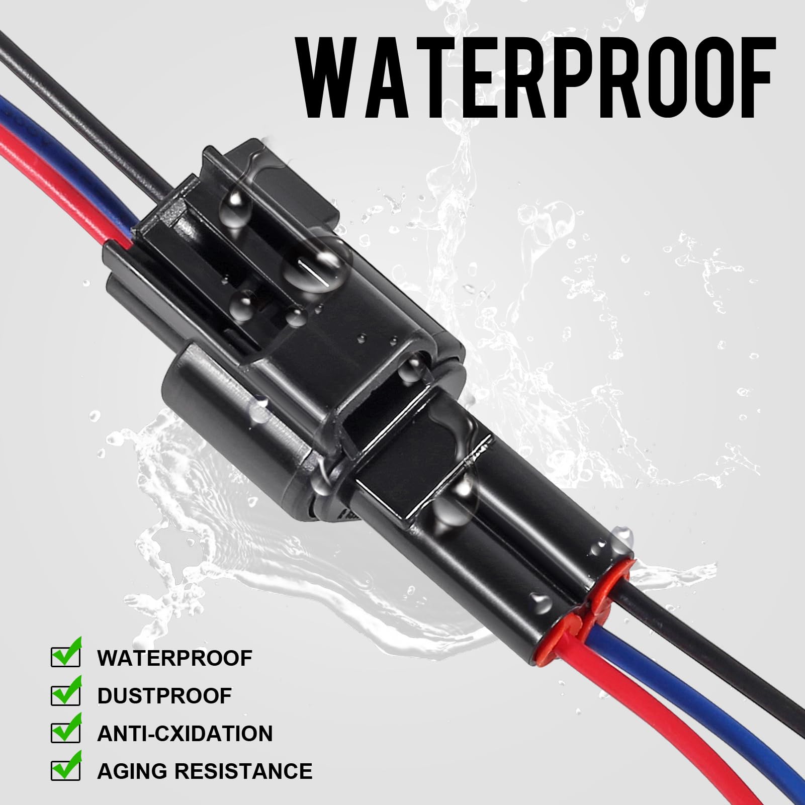 Snapklik.com : 8Kits 3 Pin Car Connector Waterproof, 16 AWG 3 Wire ...